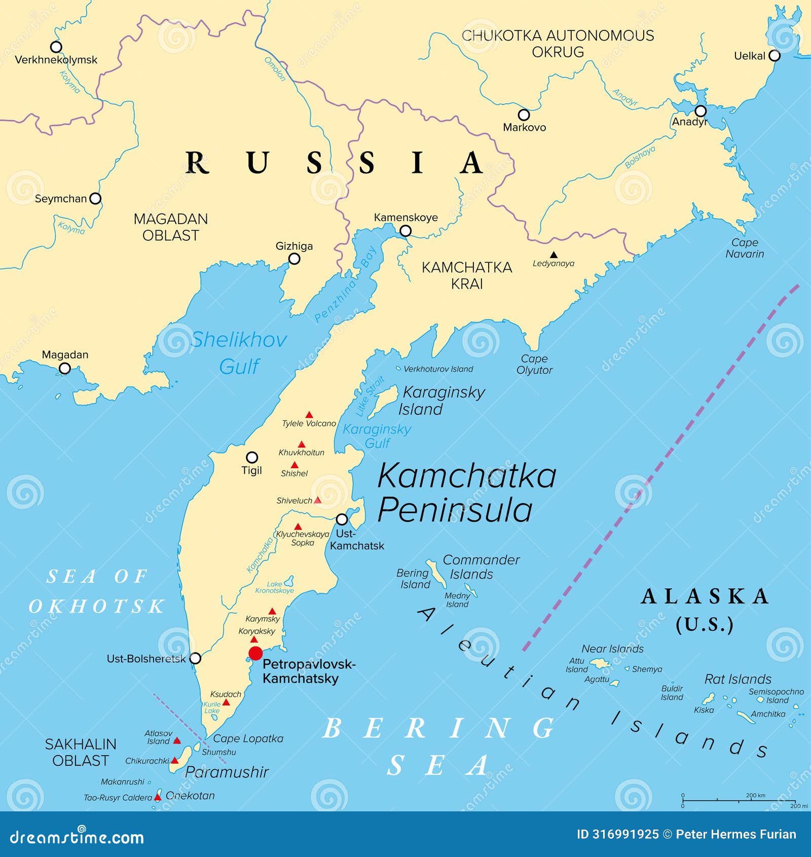 Kamchatka Peninsula Map