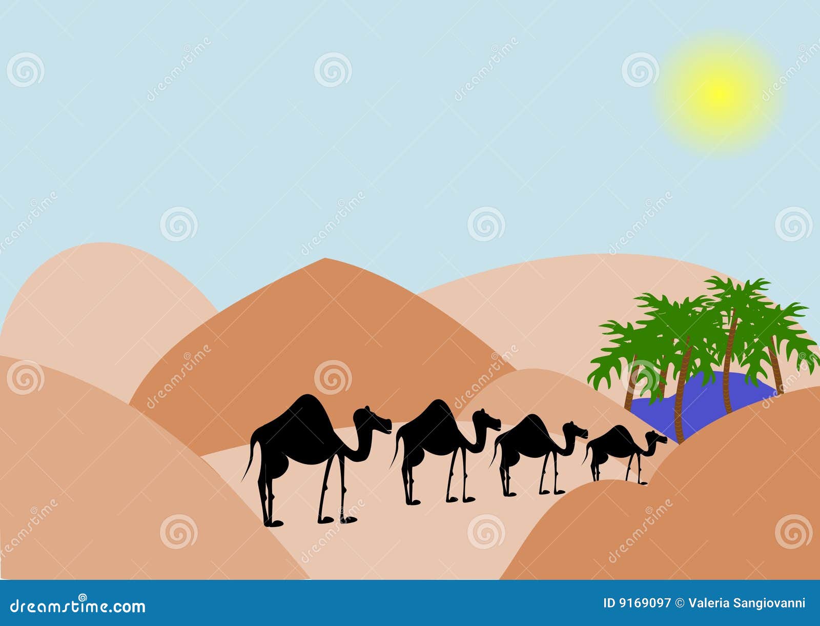 Kameel in de woestijn stock illustratie. Illustration of afbeelding ...