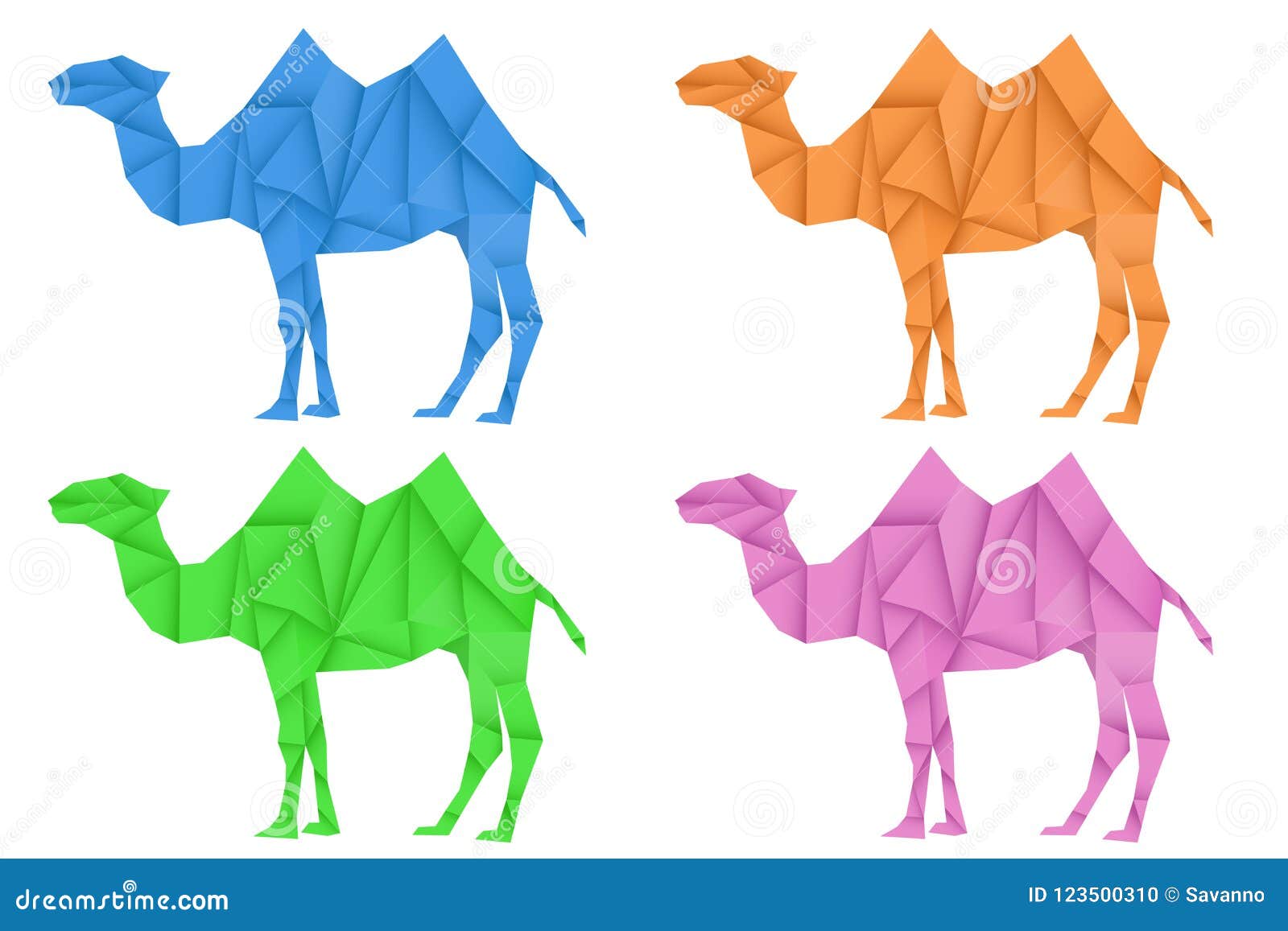 Kamel Farbsatz Polygonale Vektor-Illustration Vektor Abbildung ...