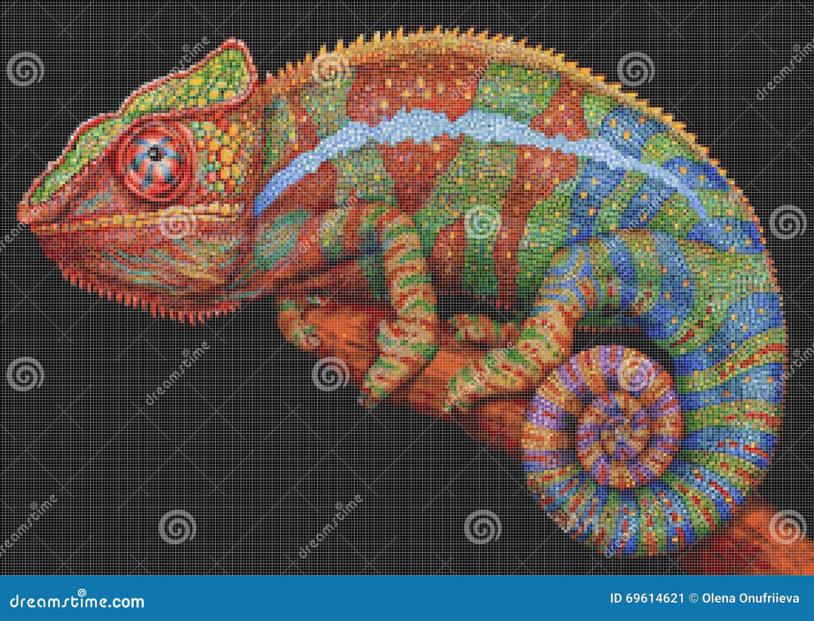 Kameleont stock illustrationer. Illustration av konst - 69614621