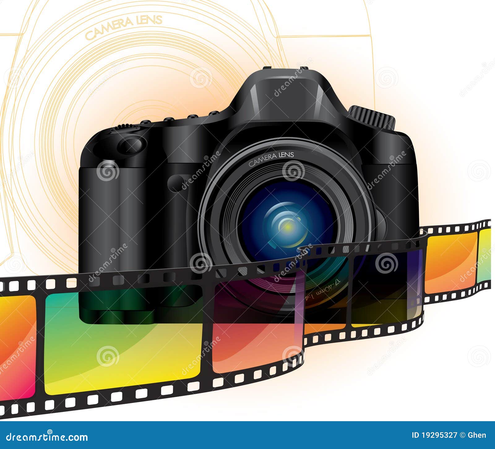 Kamera und Film vektor abbildung. Illustration von fachmann - 19295327