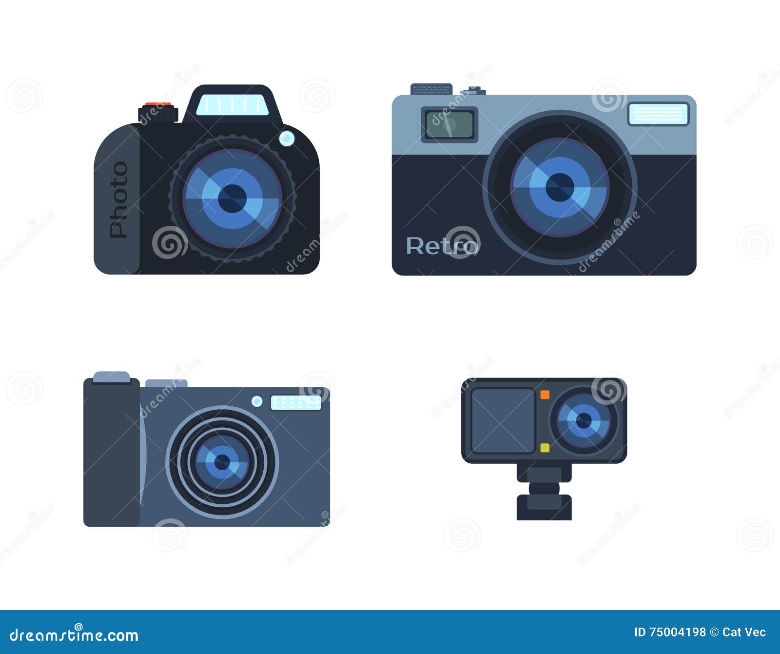 Kamera-Vektor-Illustration vektor abbildung. Illustration von karte ...