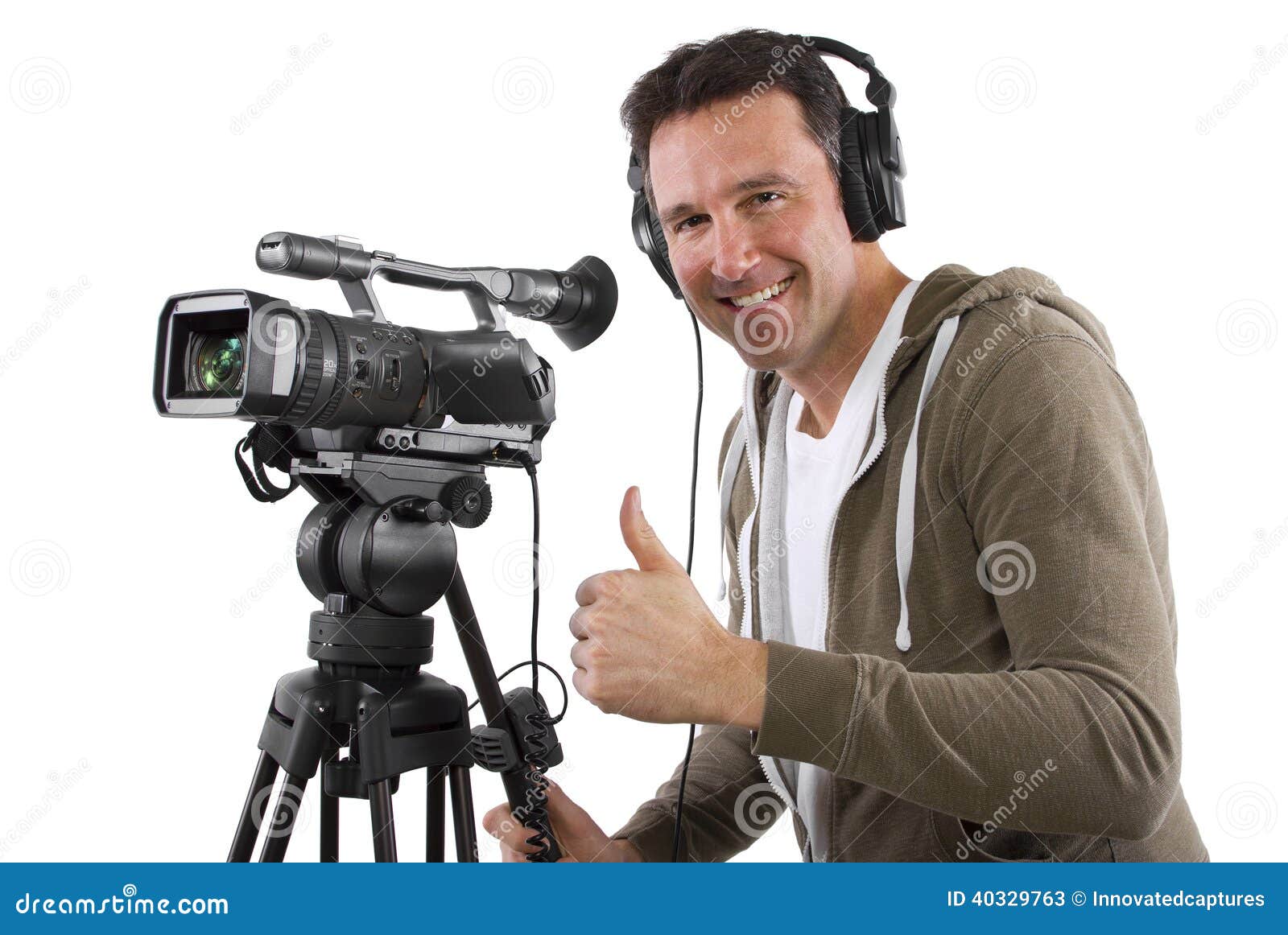 Kameraman fotografering för bildbyråer. Bild av hollywood - 40329763