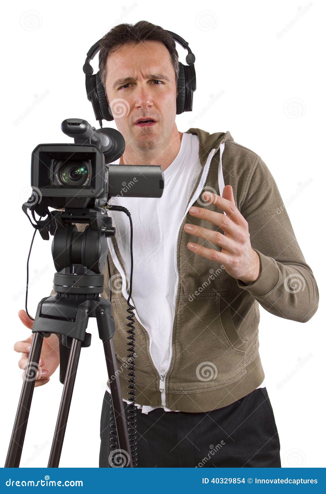 Kameraman arkivfoto. Bild av kaukasisk, isolerat, ockupation - 40329854