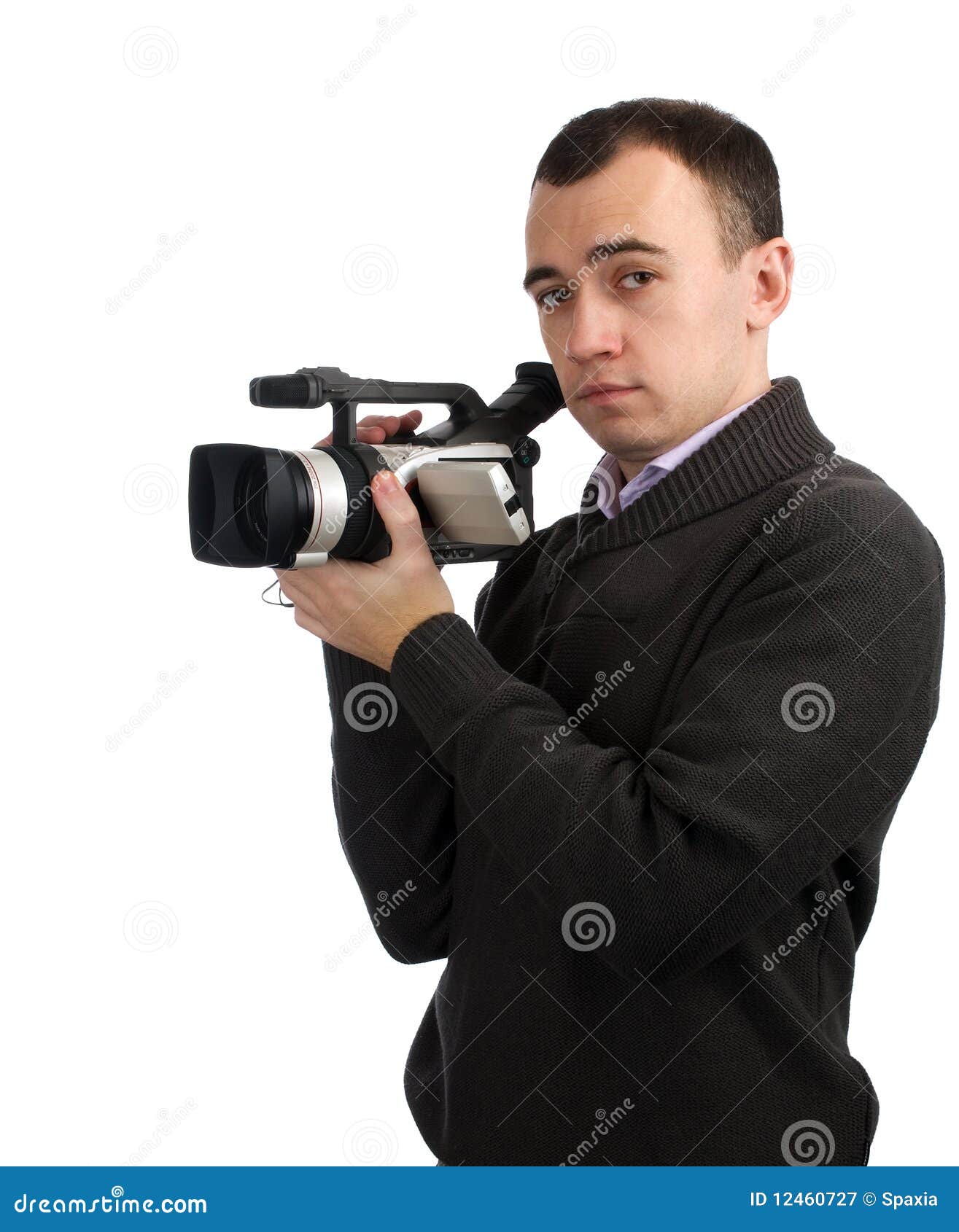 Kameramanvideo fotografering för bildbyråer. Bild av operatör - 12460727