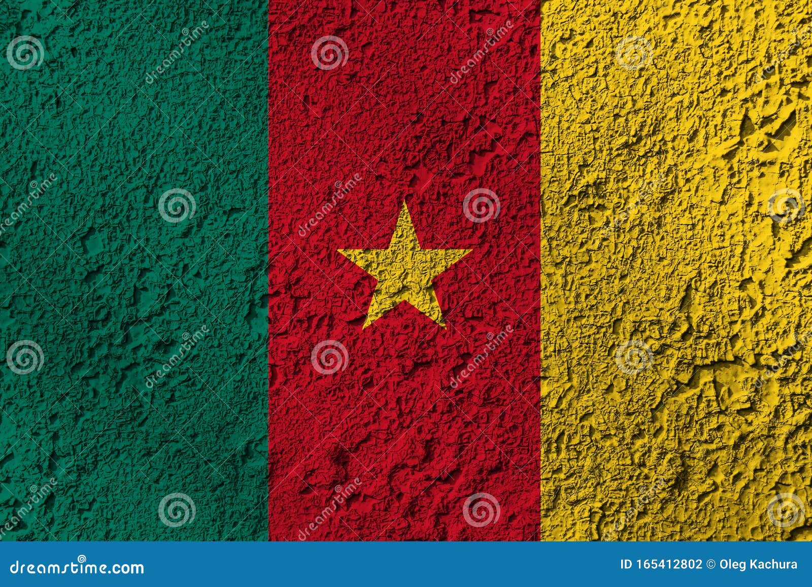 Kamerun Flag on the Background Texture. Concept for Designer Solutions ...