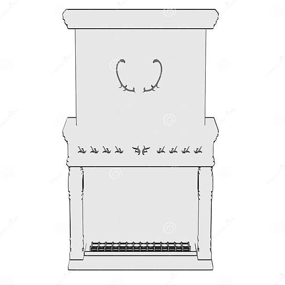 Kamin stock abbildung. Illustration von platz, zeichnen - 54685662