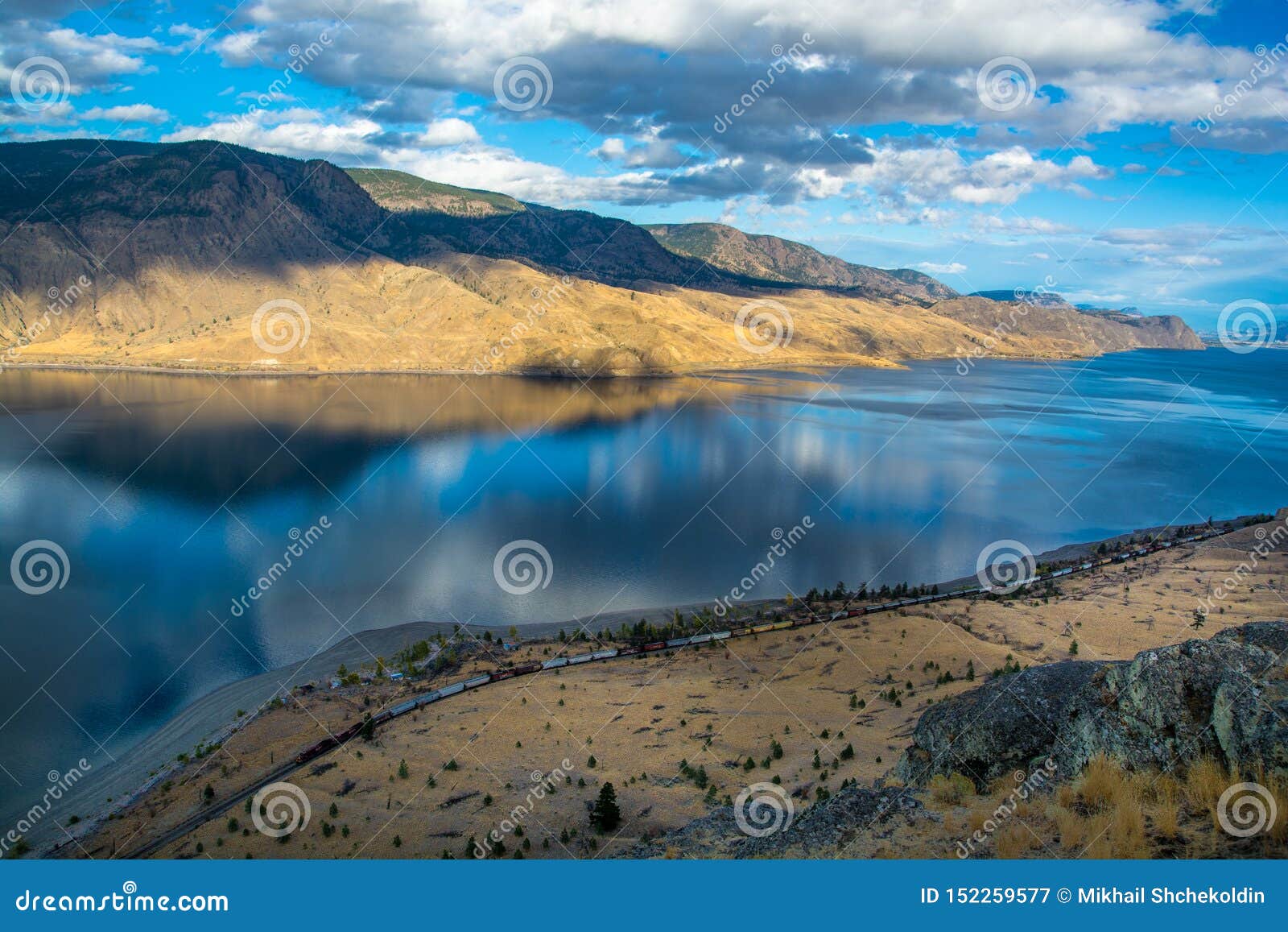 Kamloops Lake View Point. Train Om the Front Stock Image - Image of ...