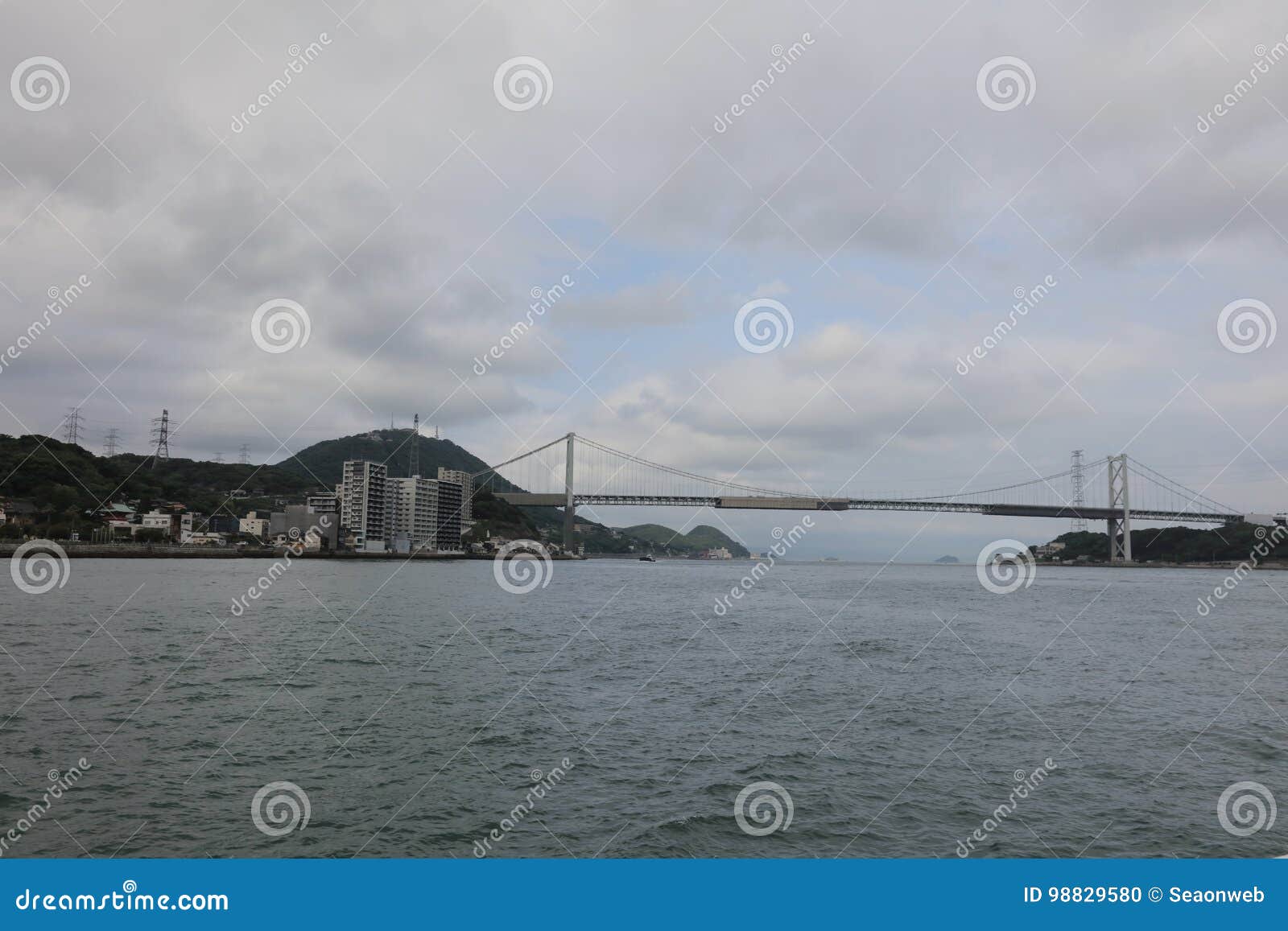 The Kammon Strait Bridge in Japan Stock Photo - Image of japan, blue ...