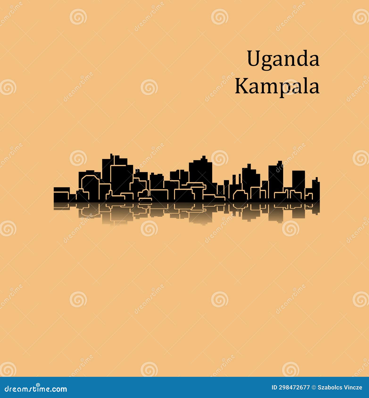 Kampala, Uganda Map. Detailed Black Map Of Kampala City Poster With ...