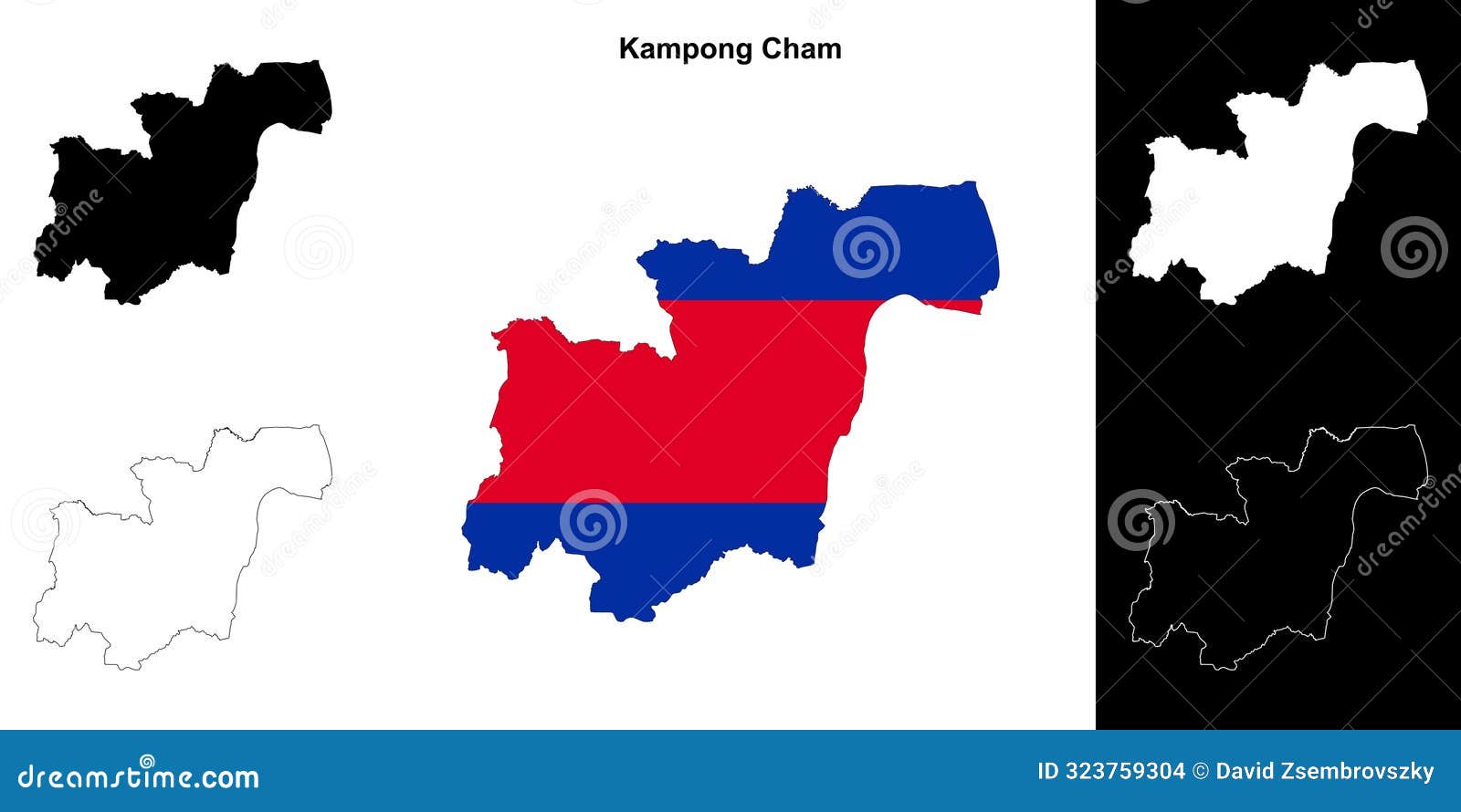 Kampong Cham Map. High Detailed Provinces Of Cambodia Map Vector ...