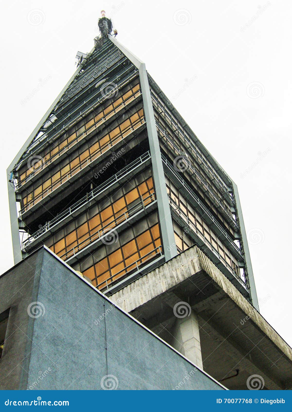 The Kamzik TV Tower. (Veza). 196-metre Tall Transmission Tower With A ...