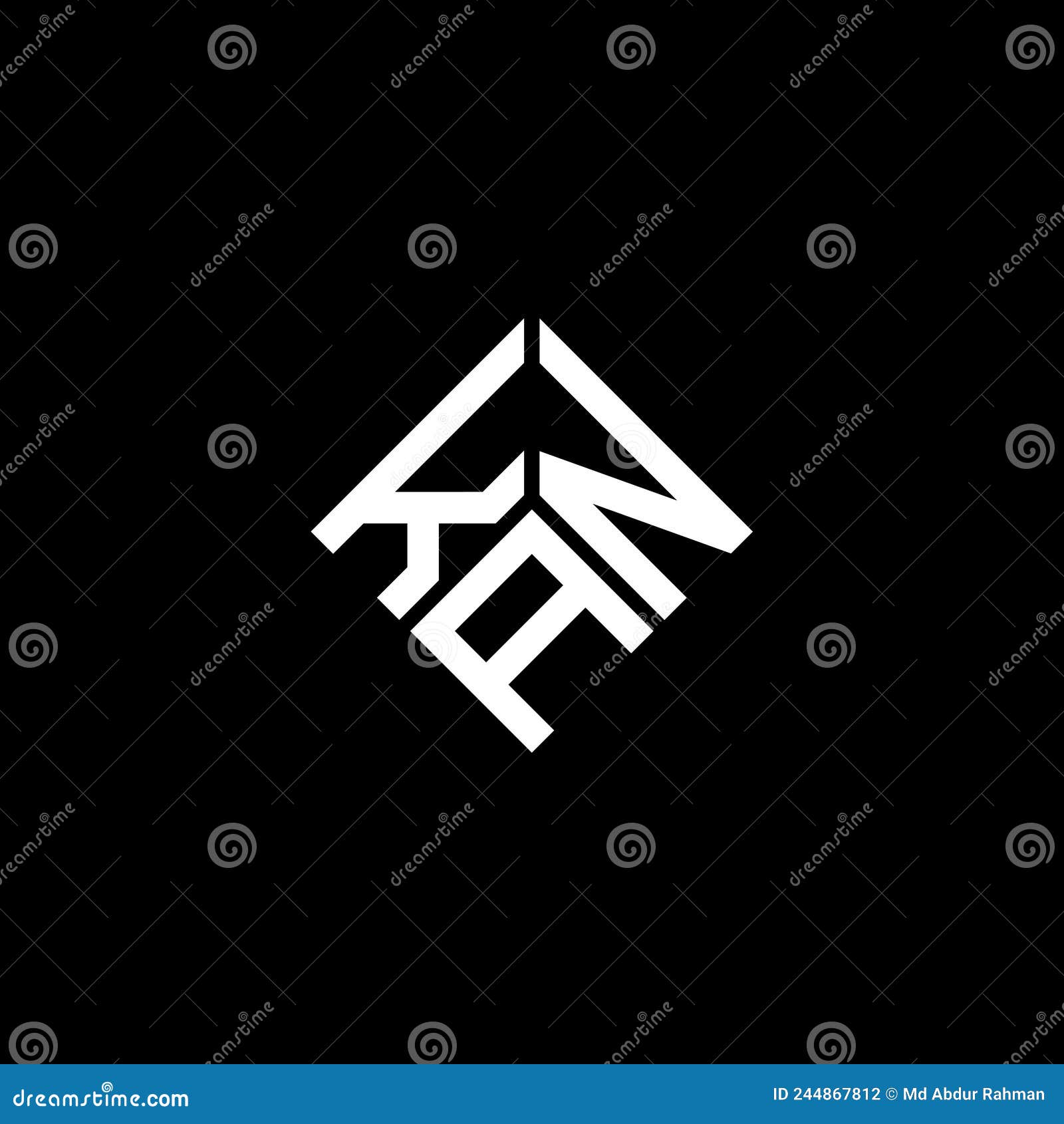KAN Letter Logo Design On Black Background. KAN Creative Initials ...