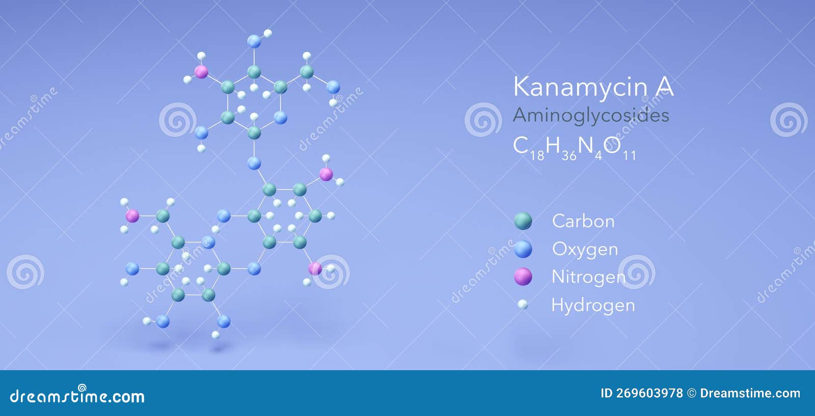 Kanamycin a Molecule, Molecular Structures, Aminoglycoside, 3d Model ...