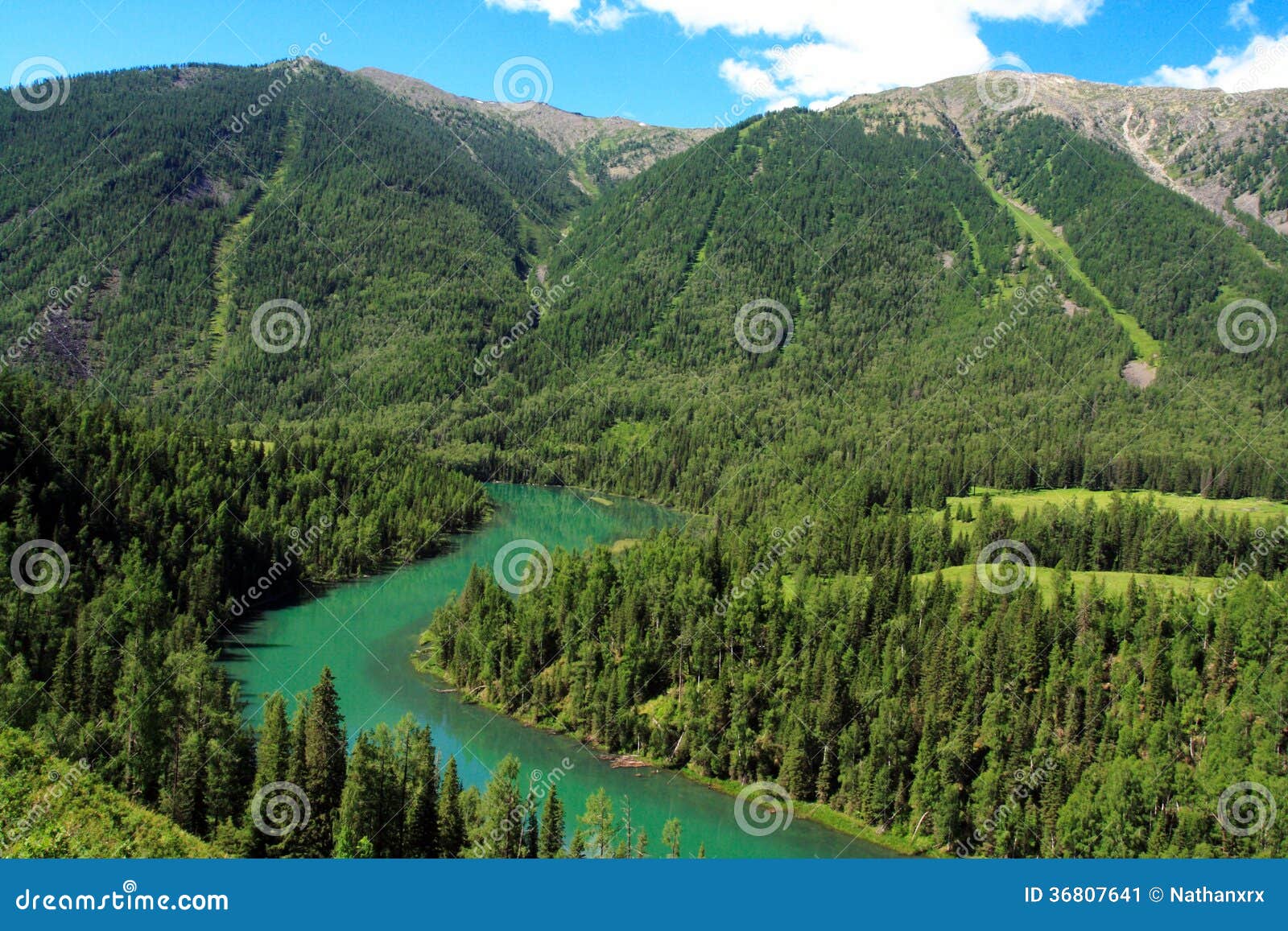 Kanas lake stock image. Image of mountain, cloud, sinkiang - 36807641