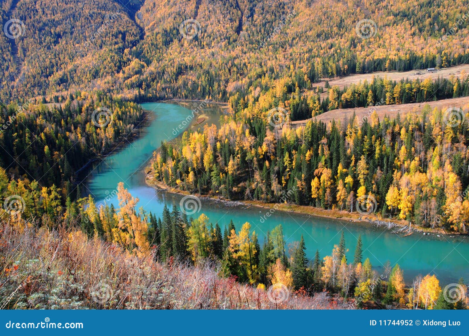 Kanas River stock photo. Image of turn, turquoise, kanas - 11744952