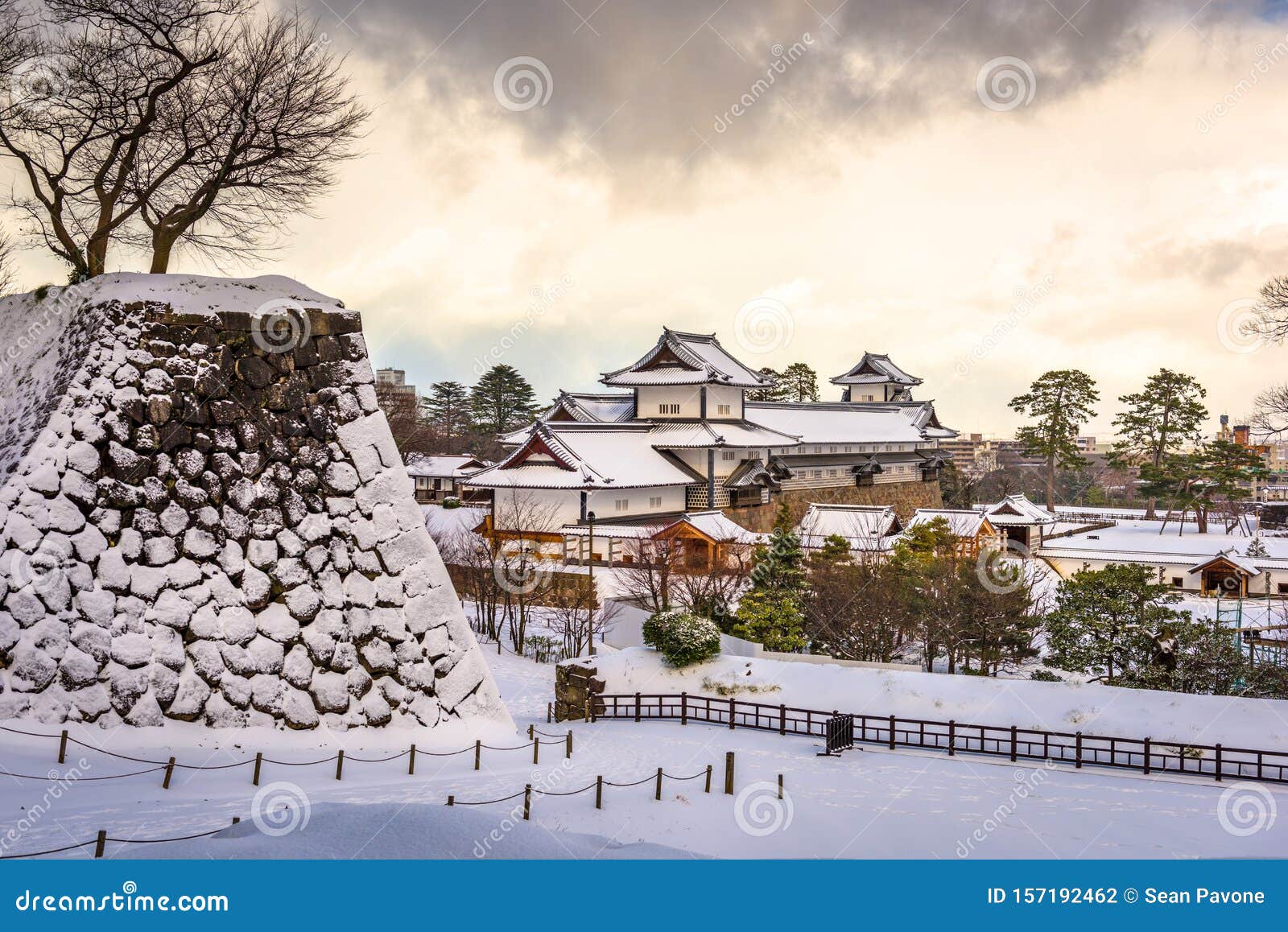 Kanazawa, Japan at the Castle in Winter Stock Photo - Image of medieval ...