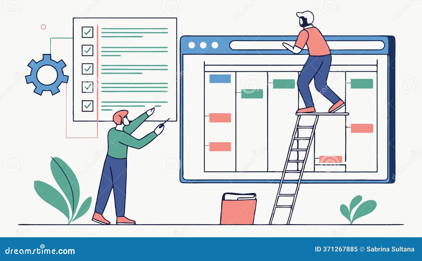 Management And Workflow Line Icons Collection. Administration ...
