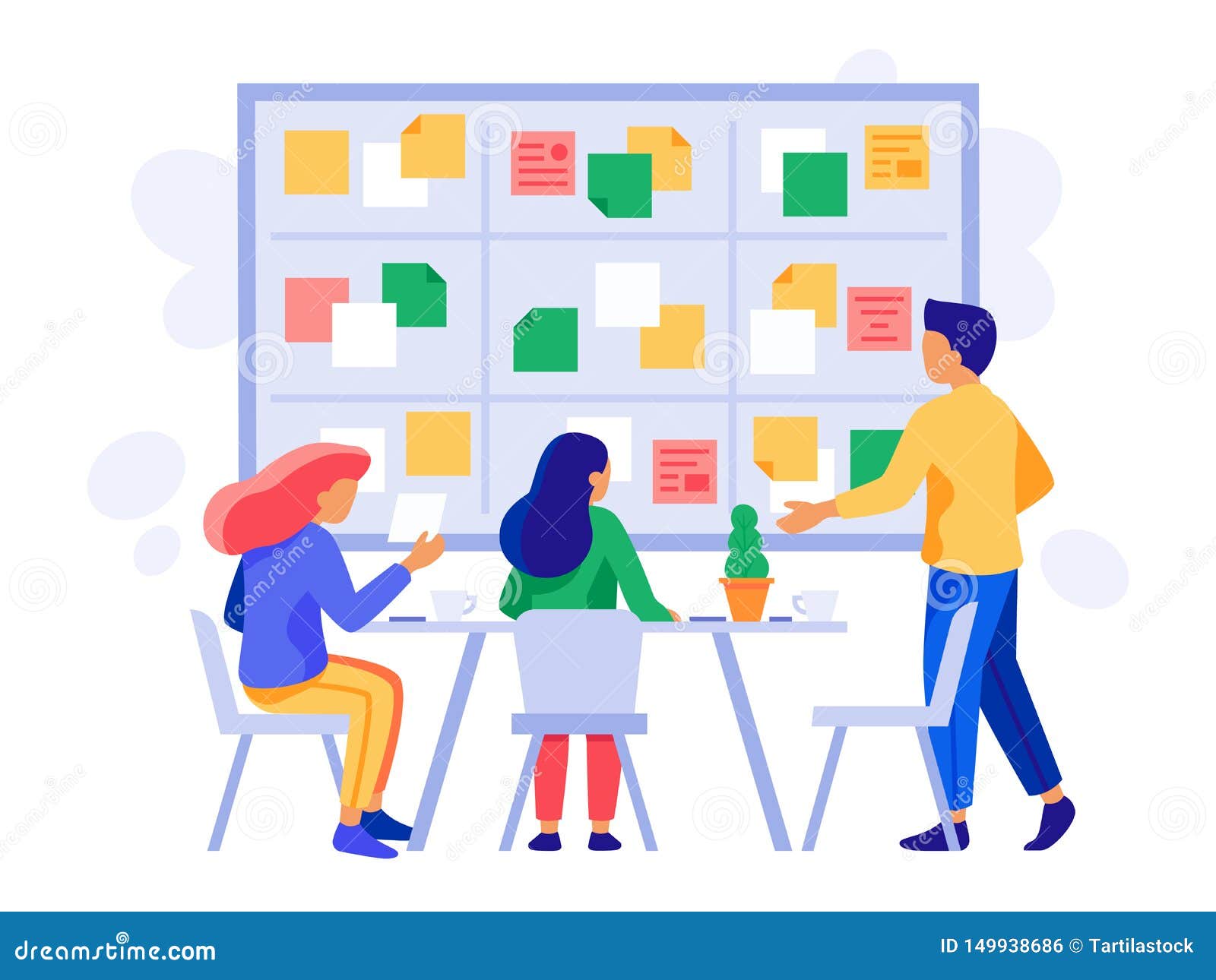 Kanban Board Vector. Sticky Notes. Business Working Process Management ... Kanban Board Vector. Sticky Notes. Business Working Process Management ...