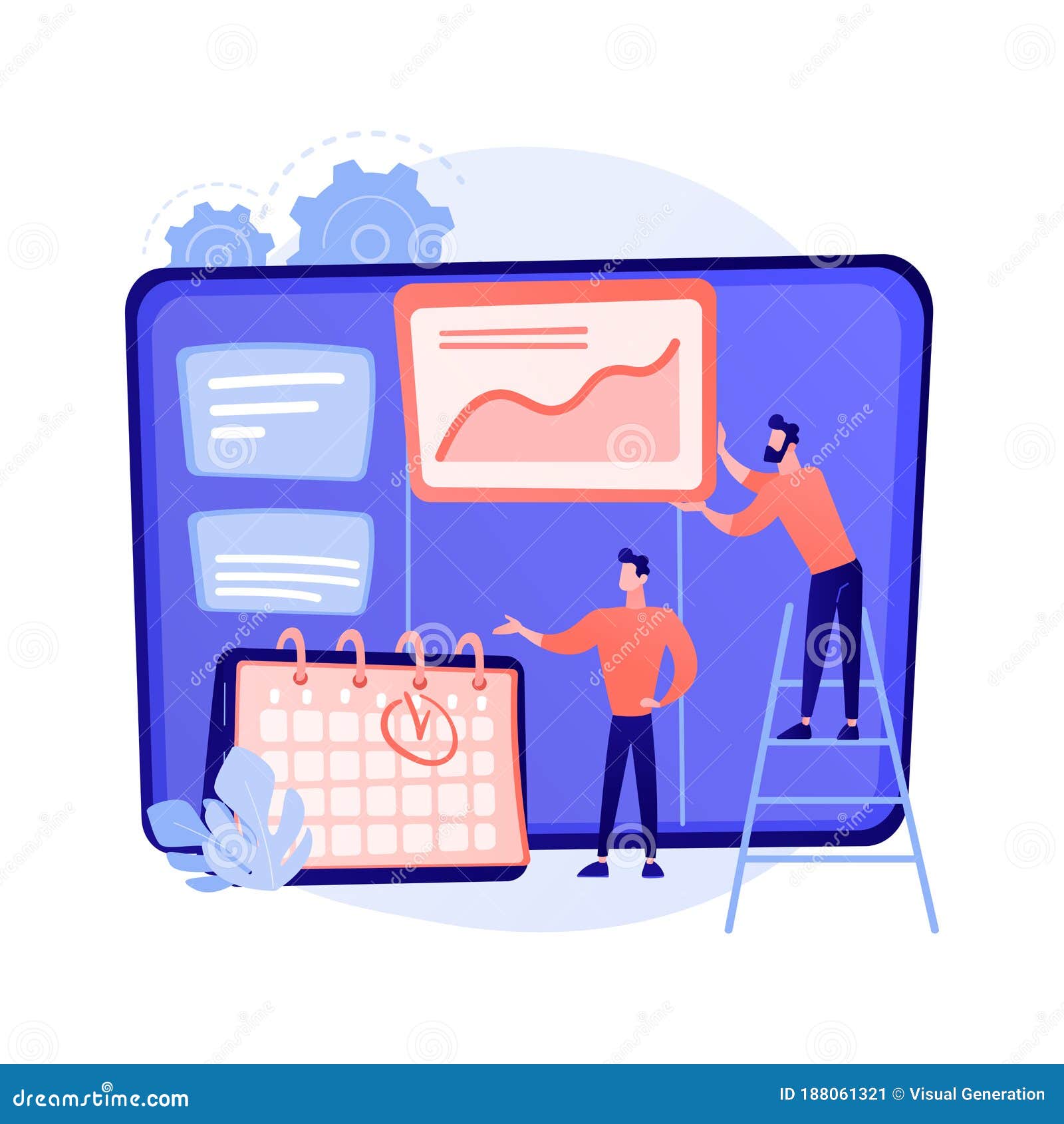 Kanban Workflow Project Management With Laptop And Magnifying Glass ...