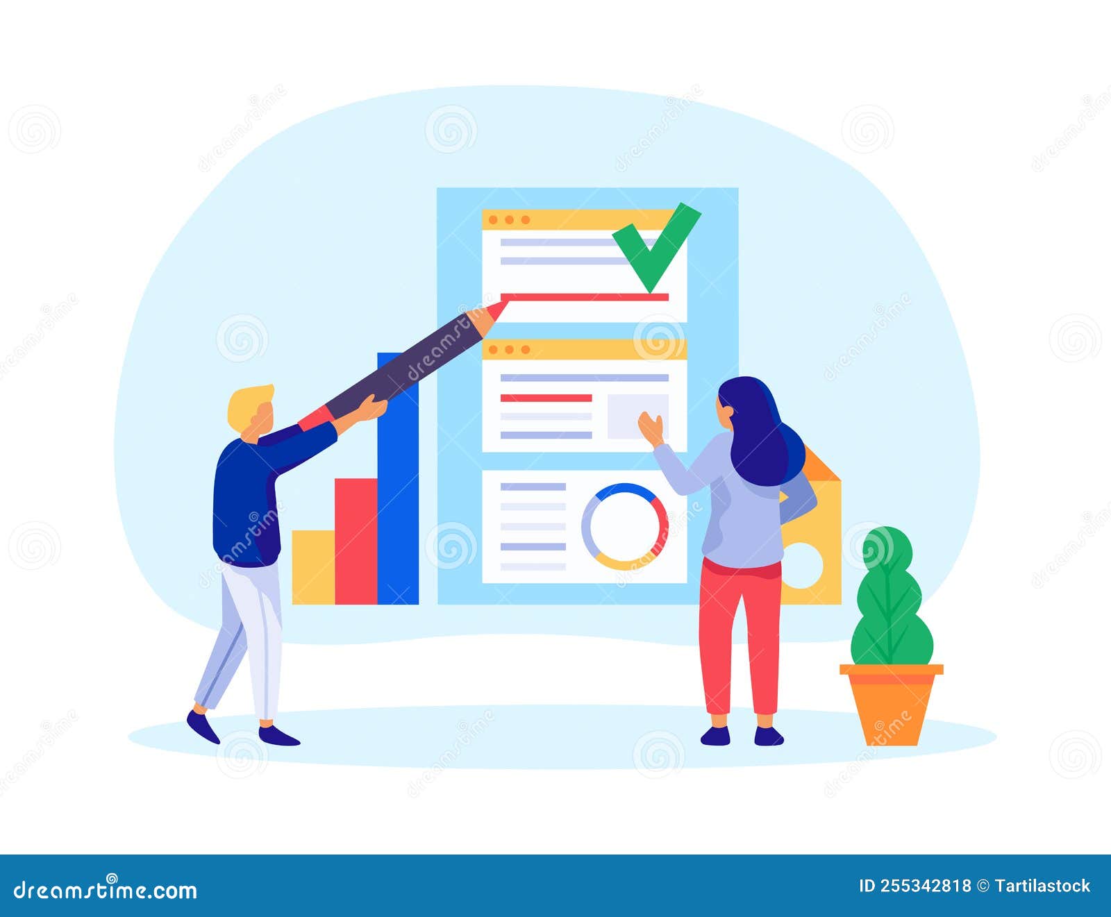 Kanban Project Management System. Flat Cartoon Illustration ...