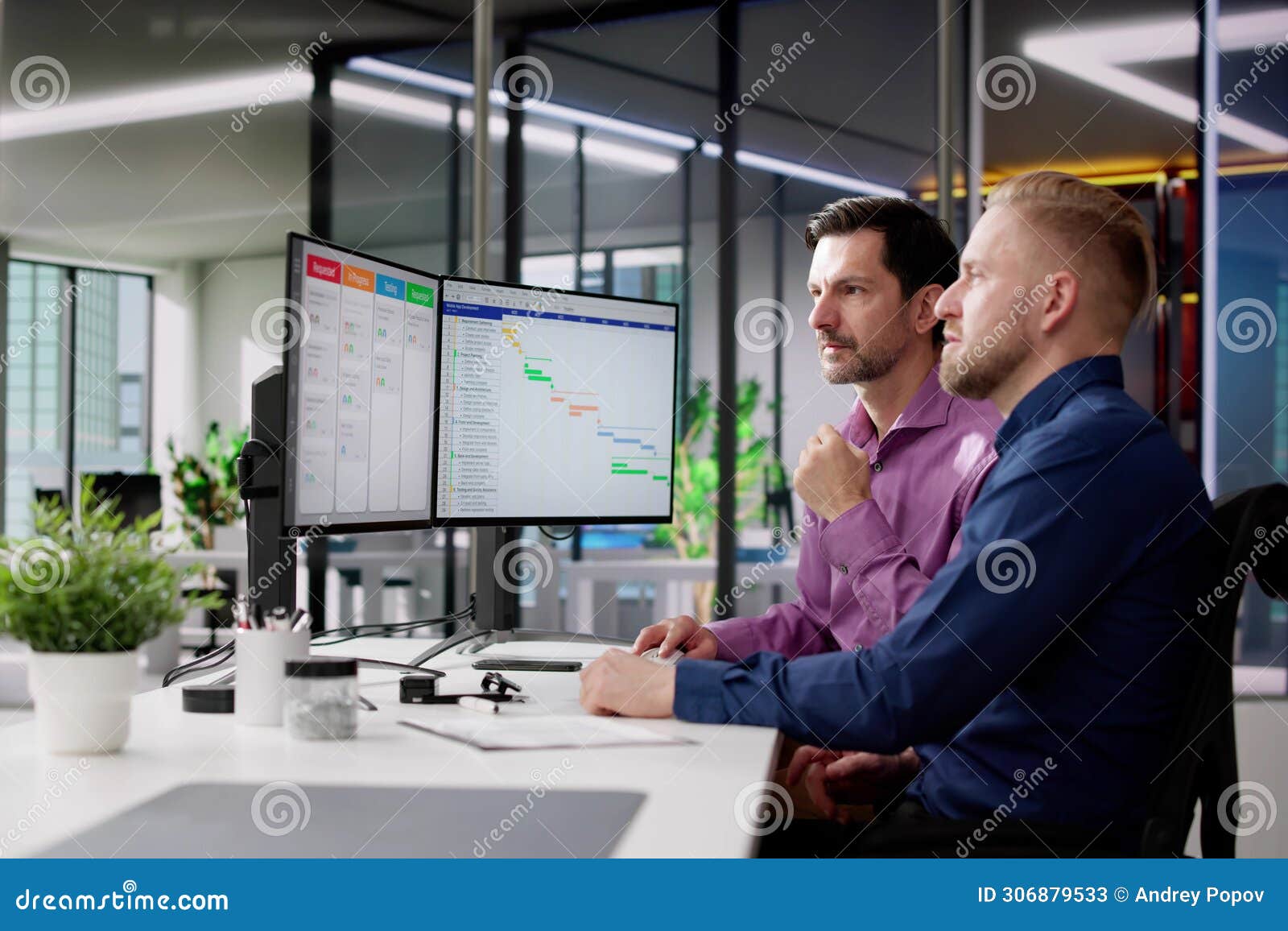 Kanban Project Management Software on Laptop Stock Image - Image of ...