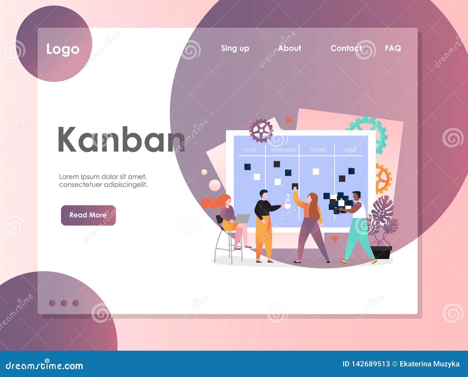 Kanban Vector Website Landing Page Design Template Stock Vector ... Kanban Vector Website Landing Page Design Template Stock Vector ...