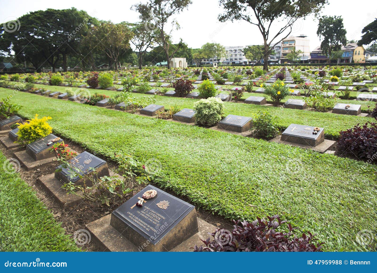 Kanchanaburi War Cemetery, Thailand Stock Photo - Image of dutch ...