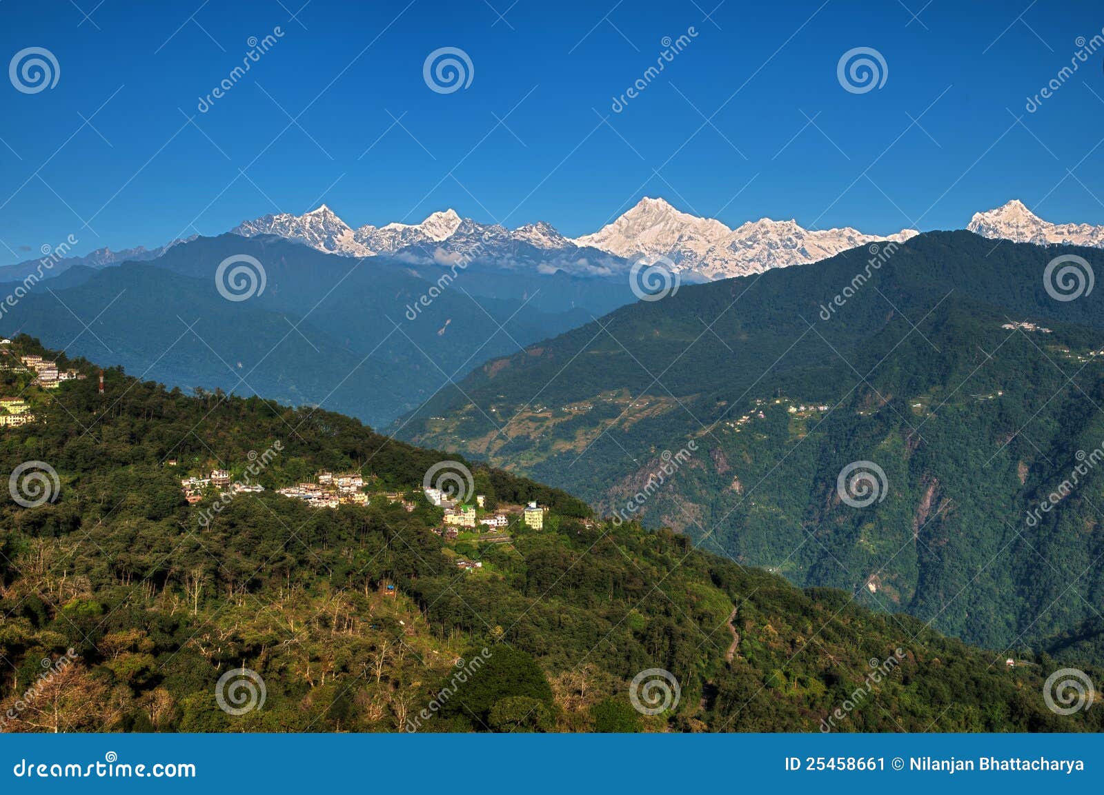 Kanchenjunga Range from Gangtok Stock Image - Image of clear, glacier ...