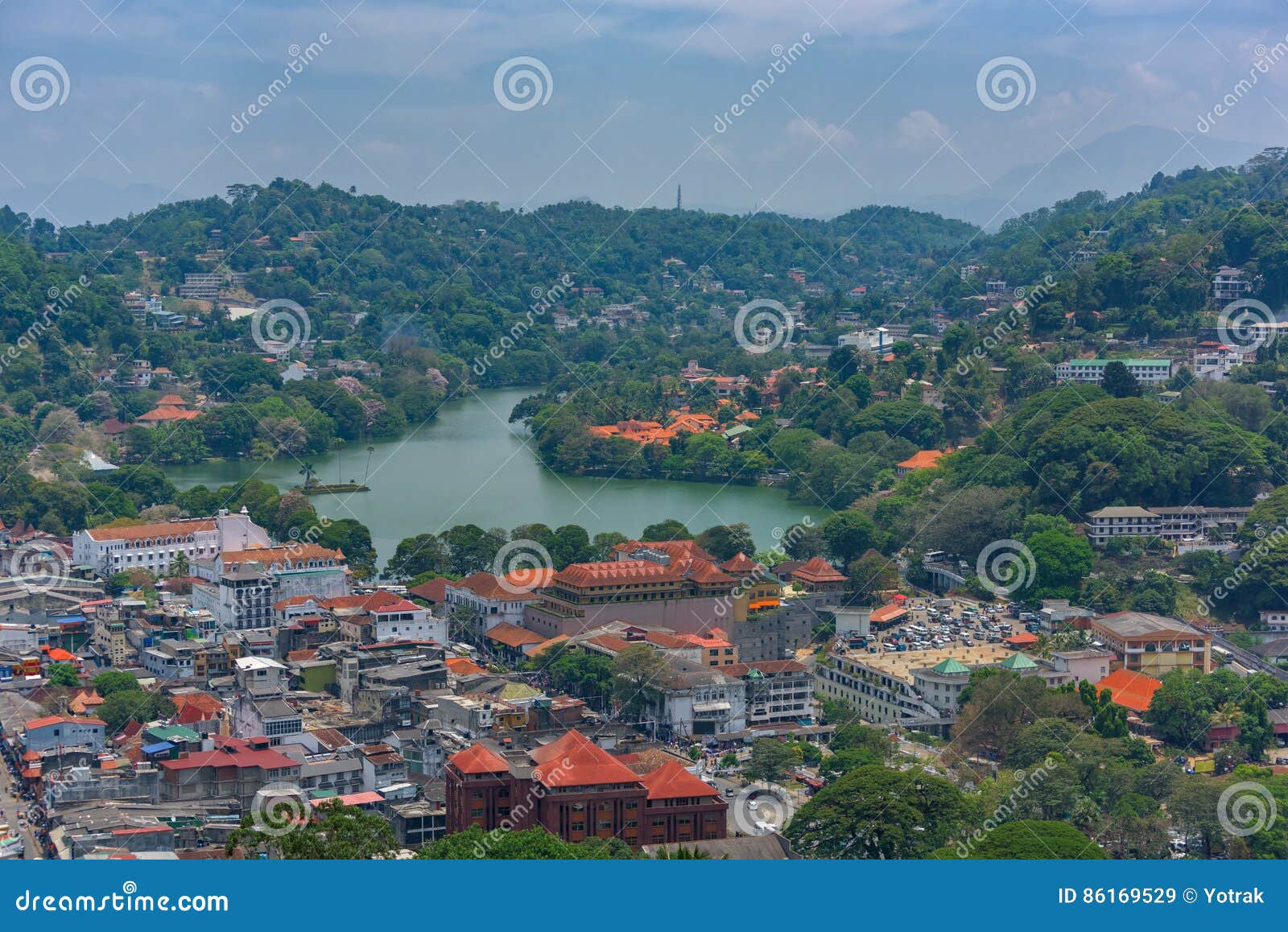 Kandy City Aerial Panoramic View From Bahirawakanda Sri Maha Bodhi ...