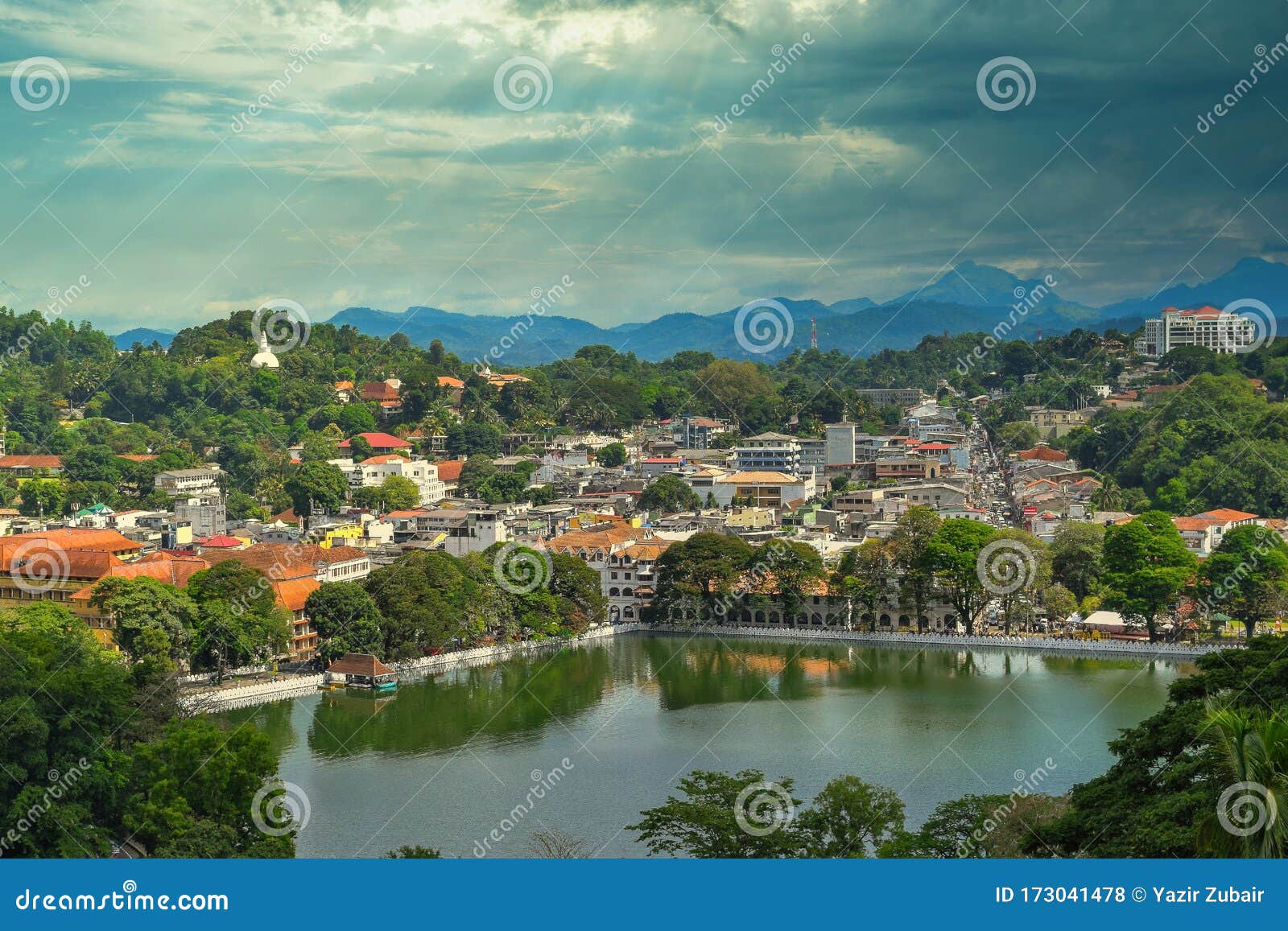 Kandy city view stock photo. Image of buddha, lake, ceylon - 173041478