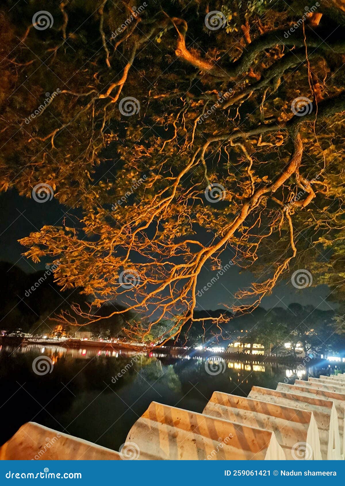 Kandy Evening Lake Light Heritage Editorial Photo - Image of autumn ...