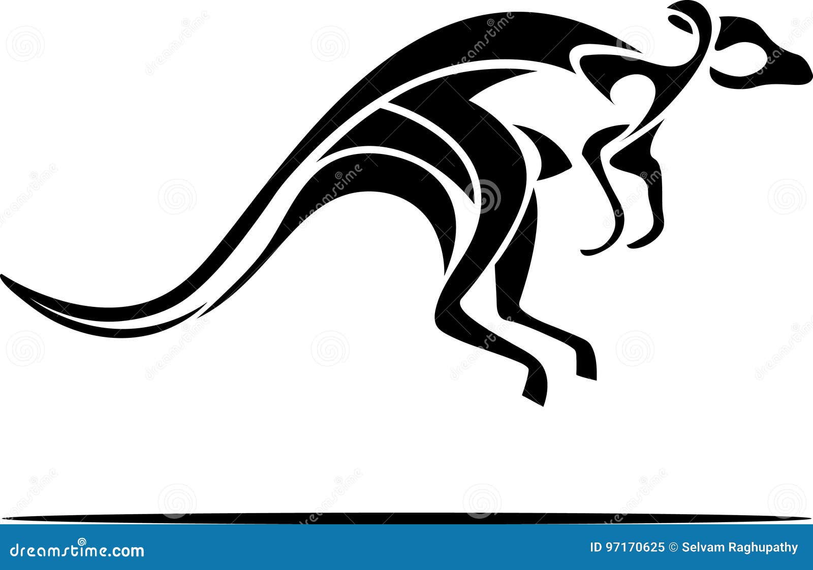 Kangaroo abstract stock vector. Illustration of decor - 97170625