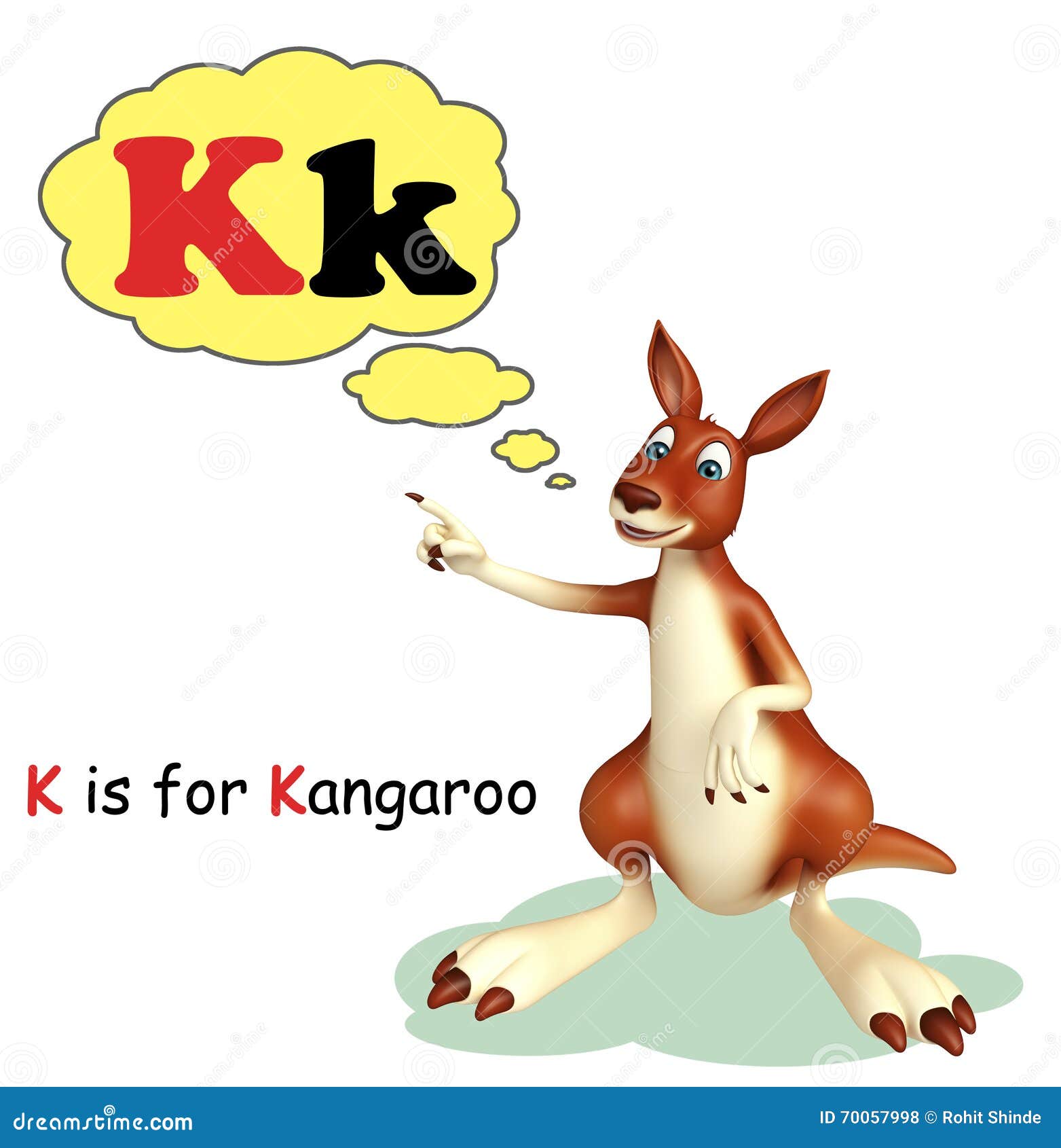 Kangaroo with alphabet stock illustration. Illustration of funny - 70057998