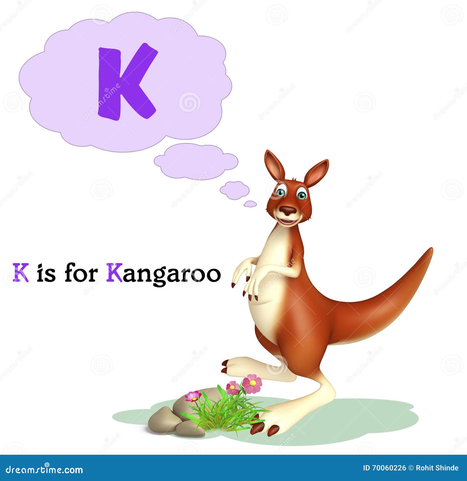 Kangaroo with alphabet stock illustration. Illustration of education ...