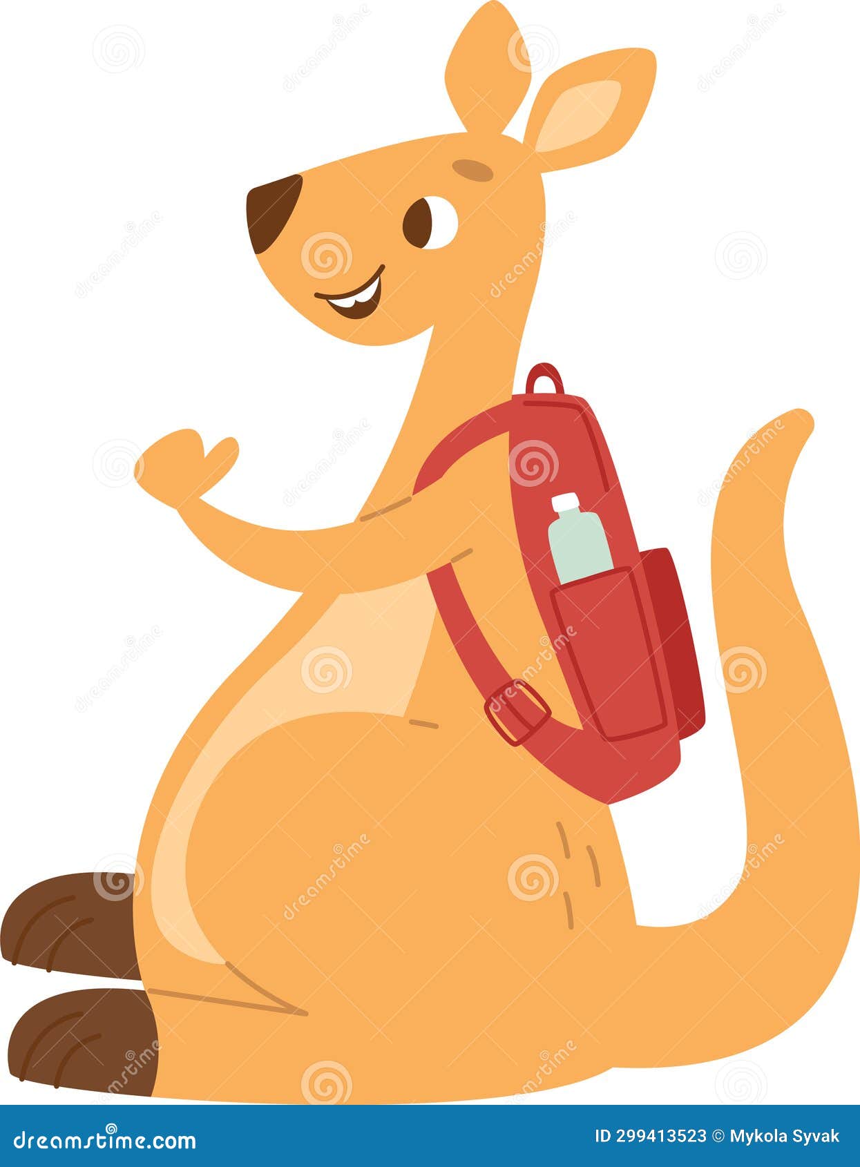 Kangaroo Animal with Backpack Stock Illustration - Illustration of ...