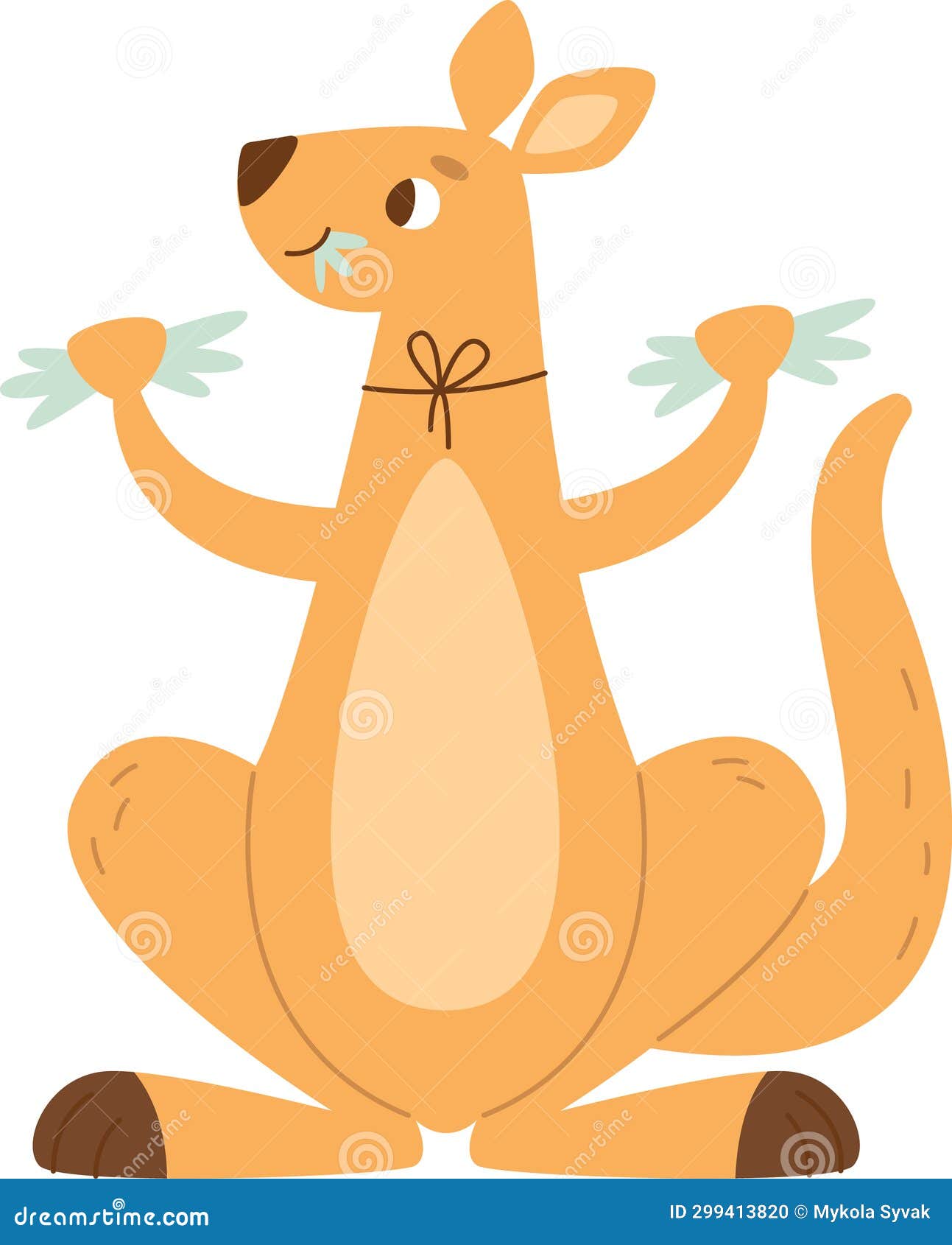 Kangaroo Animal Eating stock illustration. Illustration of grass ...