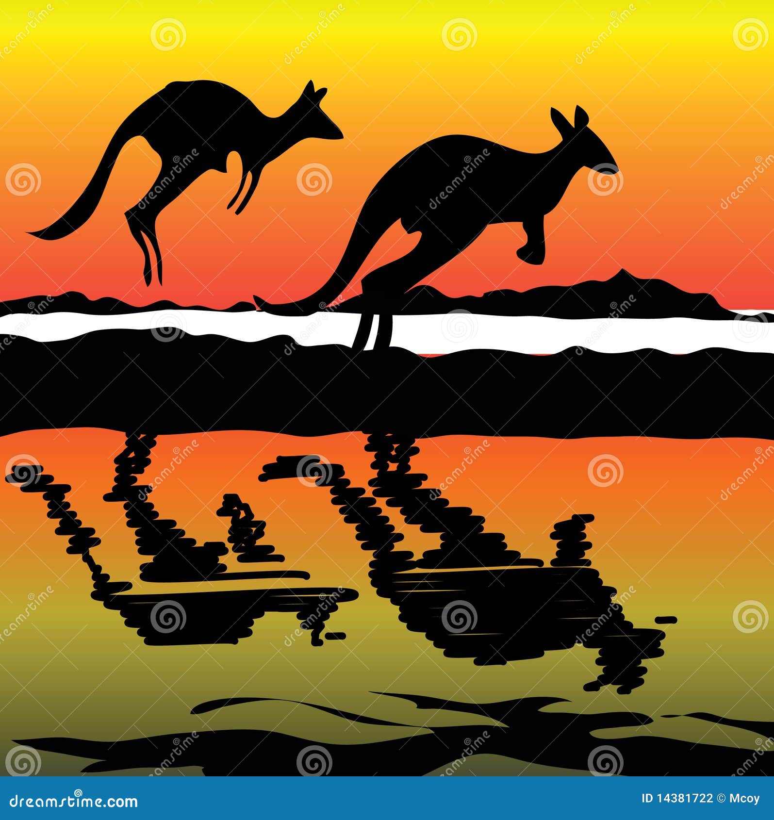 Kangaroo Australia icon stock illustration. Illustration of sunrise ...