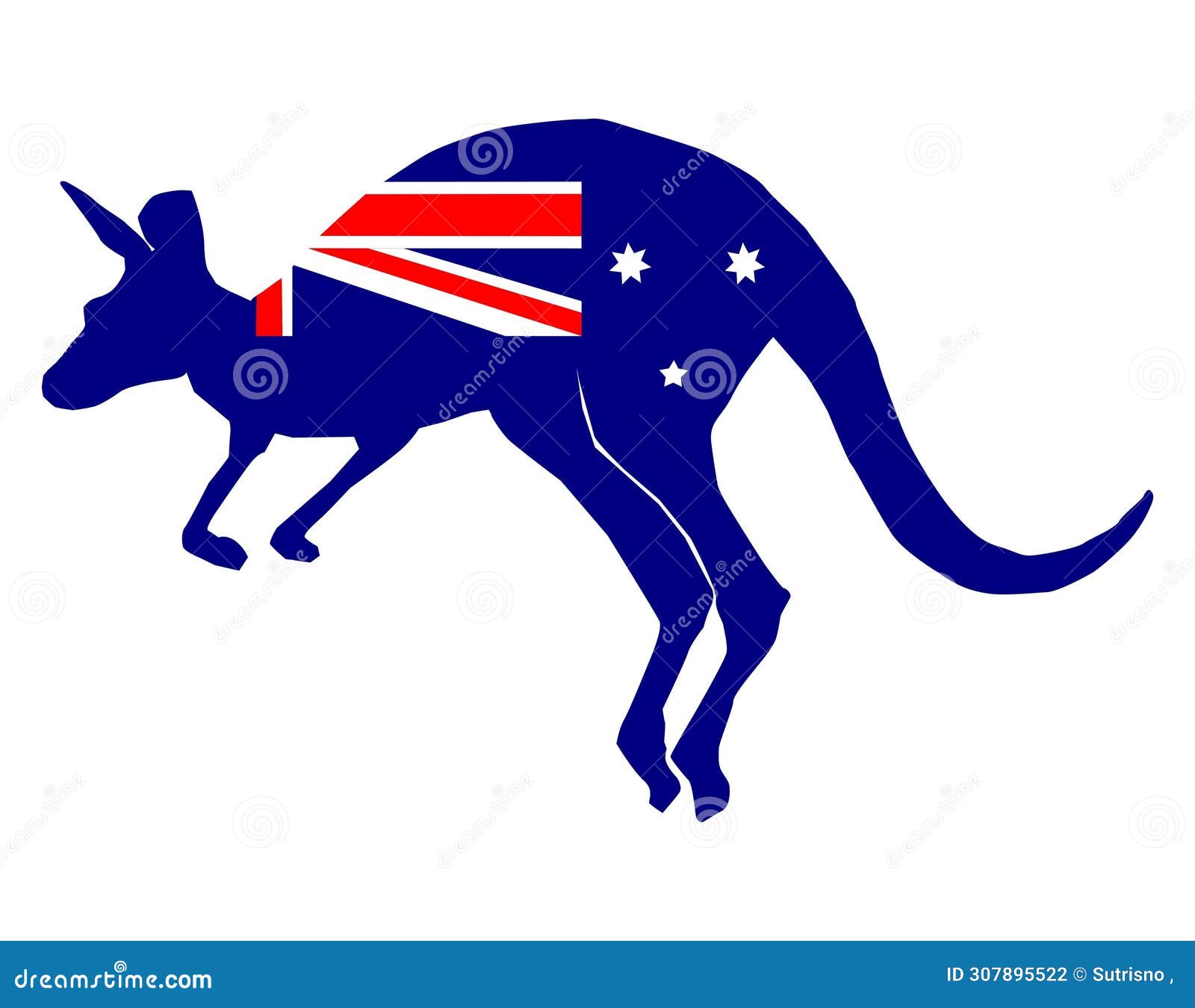 Kangaroo in the Australian Flag Stock Vector - Illustration of ...