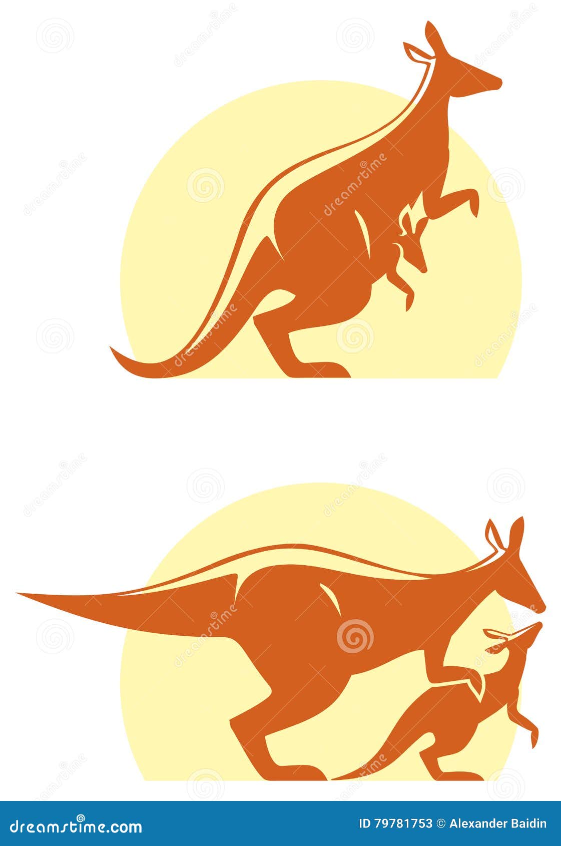 Kangaroo with baby icon stock illustration. Illustration of australian ...