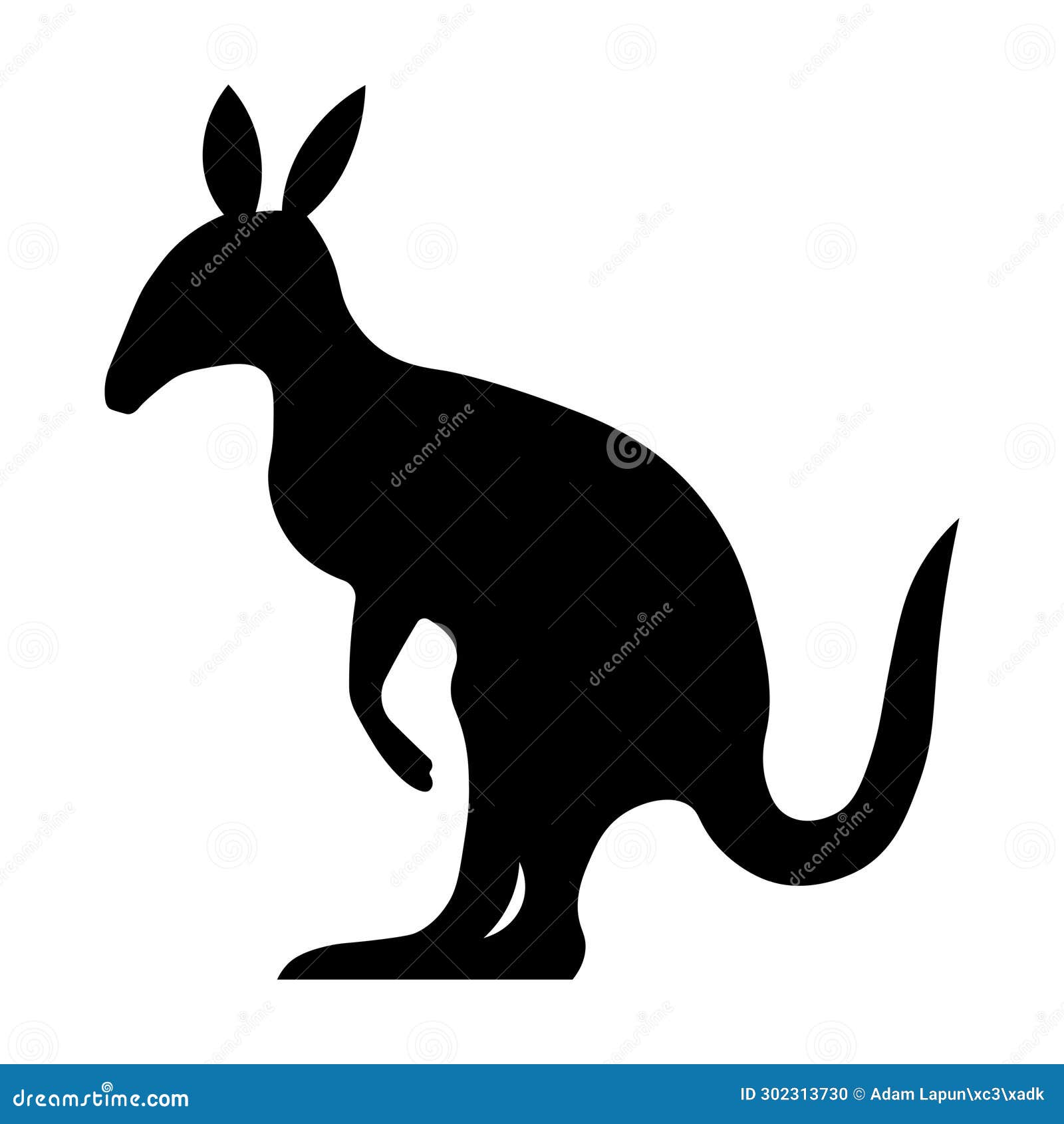Kangaroo Black Vector Icon on White Background Stock Illustration ...