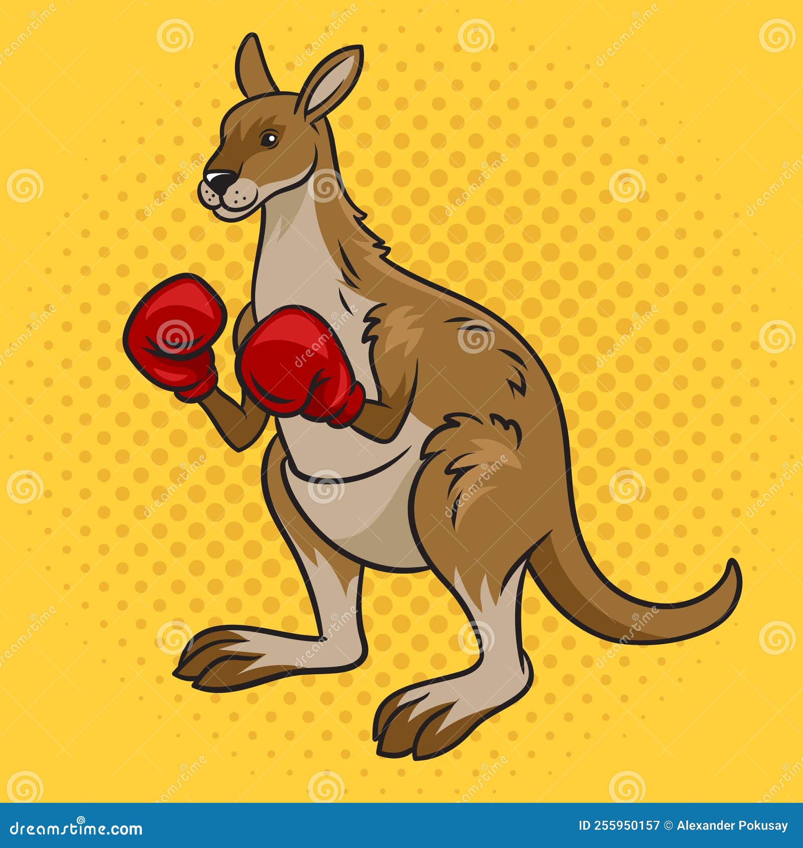 Kangaroo Boxer Pinup Pop Art Vector Illustration Stock Vector Illustration Of Artwork Pinup