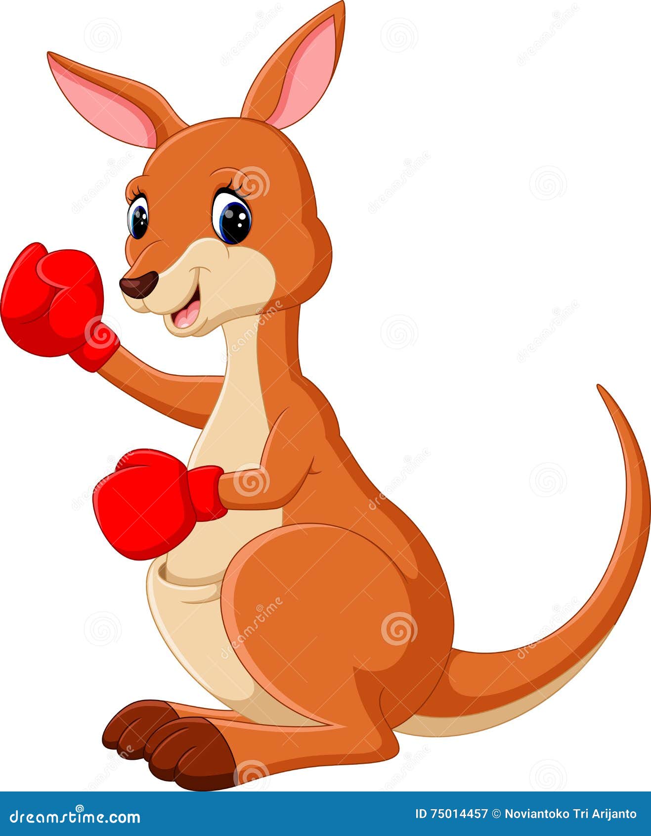 Kangaroo Boxing Man Etching Cartoon Vector | CartoonDealer.com #53944313