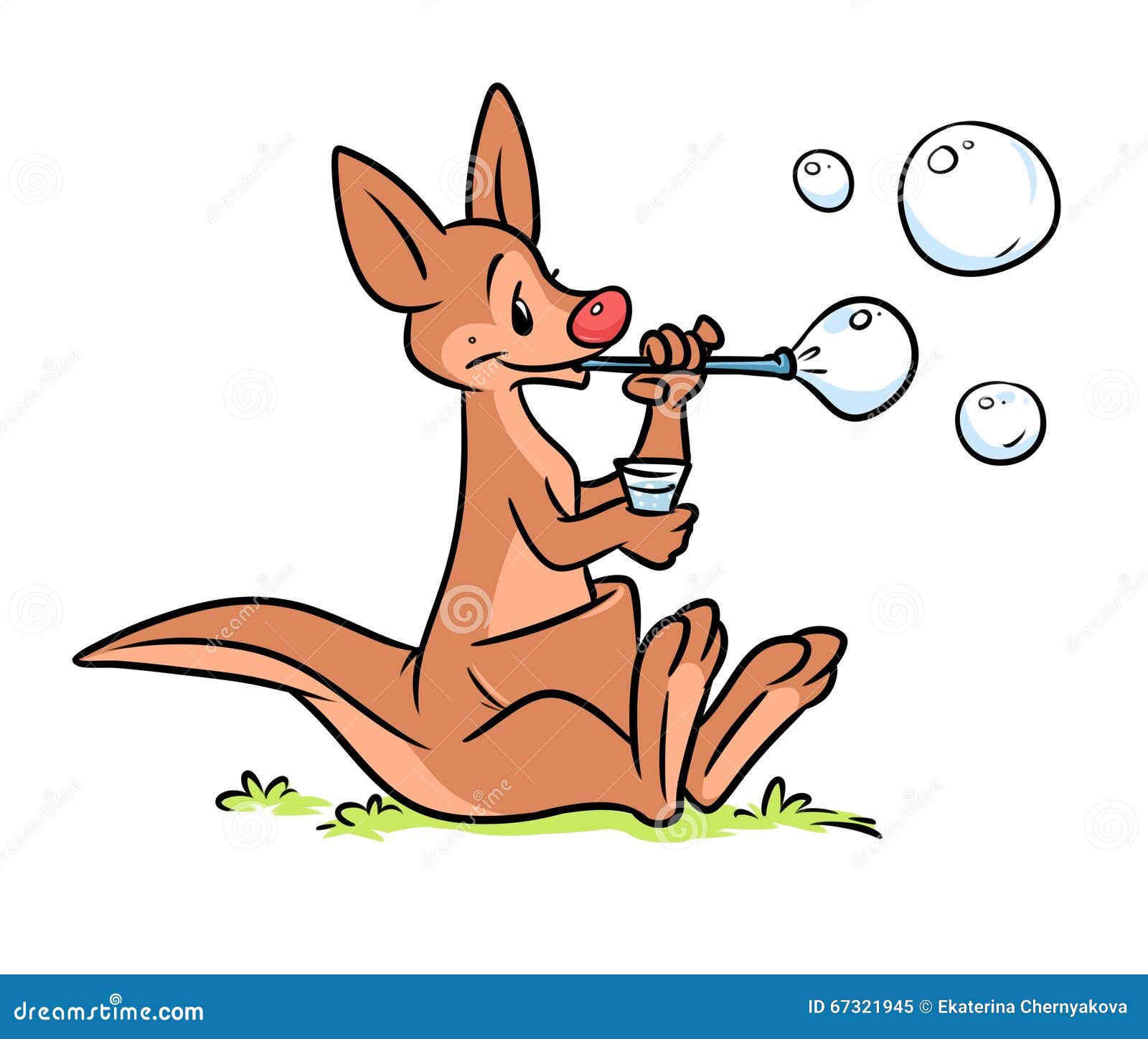 Kangaroo Bubbles Cartoon Illustration Stock Illustration - Illustration ...