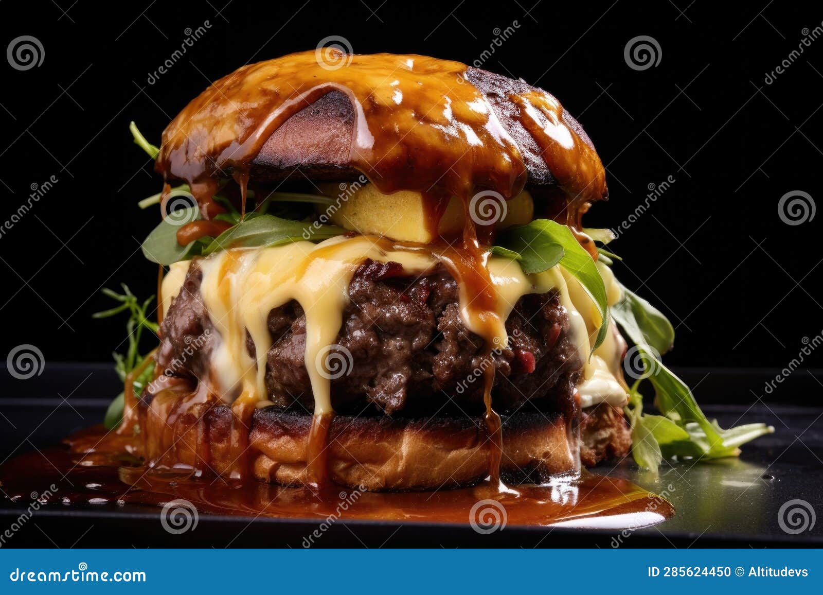 Kangaroo Burger with Cheese Slice Melting Stock Illustration ...