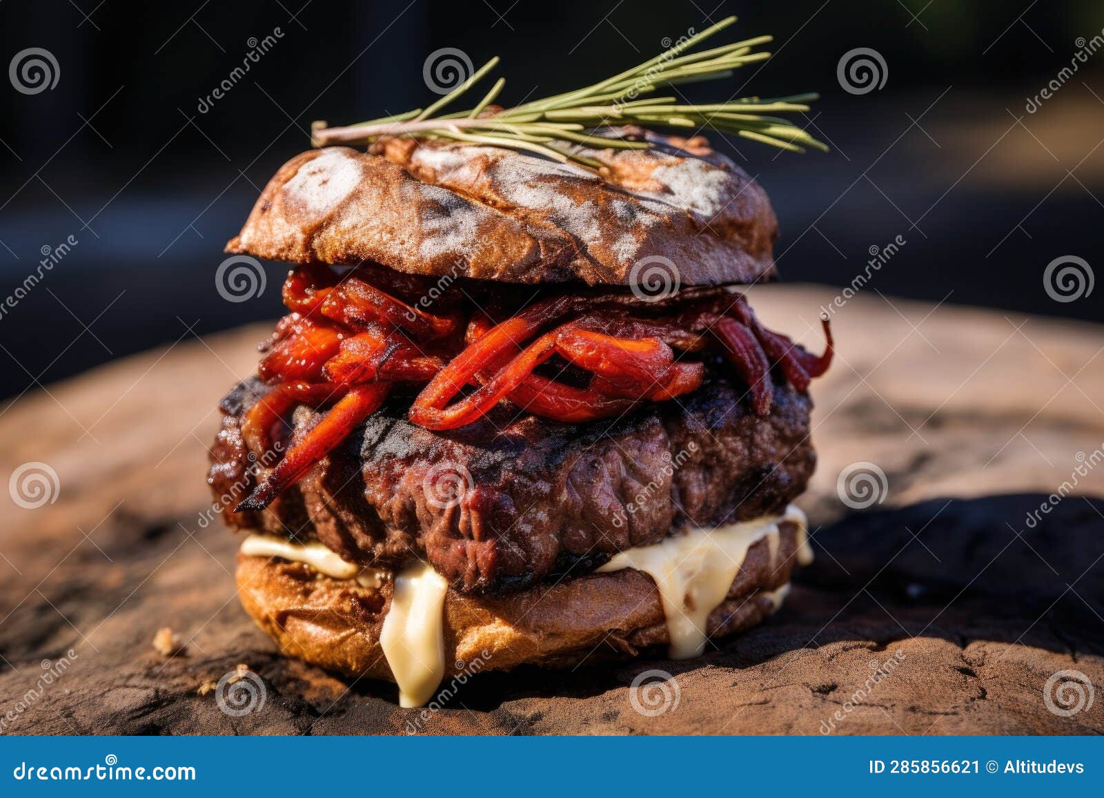 Kangaroo Burger with Grill Marks on a Bun Stock Image - Image of ...