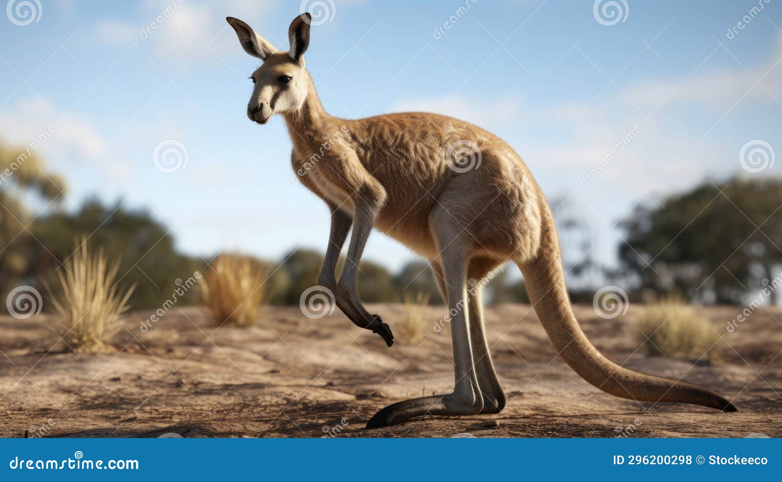 Lively Movement: Australian Kangaroo in Daz3d Style Stock Illustration ...