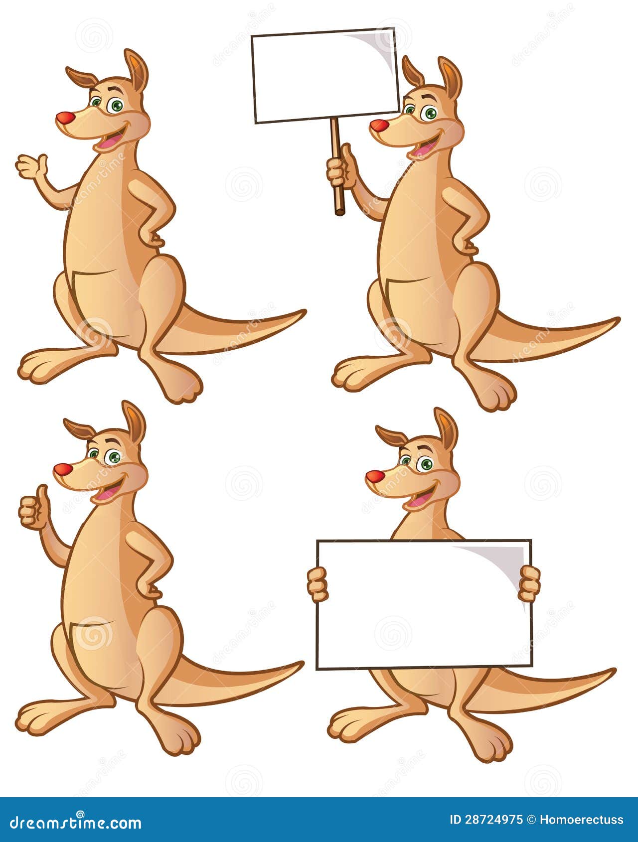 Kangaroo Cartoon stock illustration. Illustration of thumb - 28724975