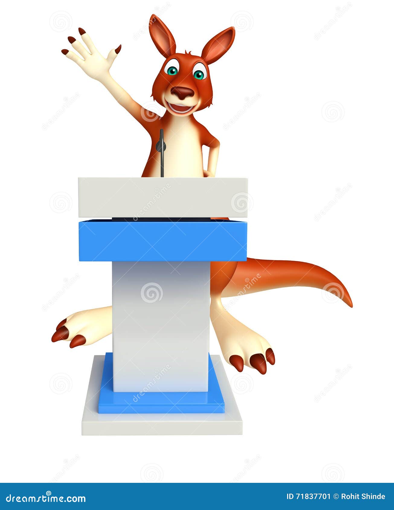Kangaroo Cartoon Character with Speech Stage Stock Illustration ...