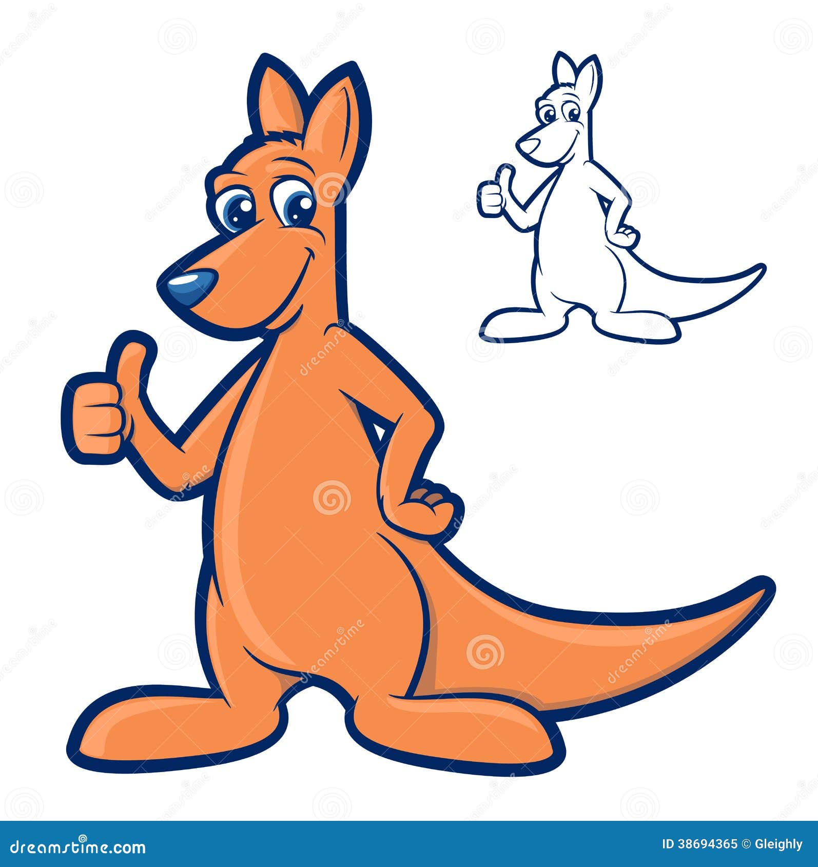 Thumbs Up Kangaroo Cartoon Character Stock Illustration | CartoonDealer ...